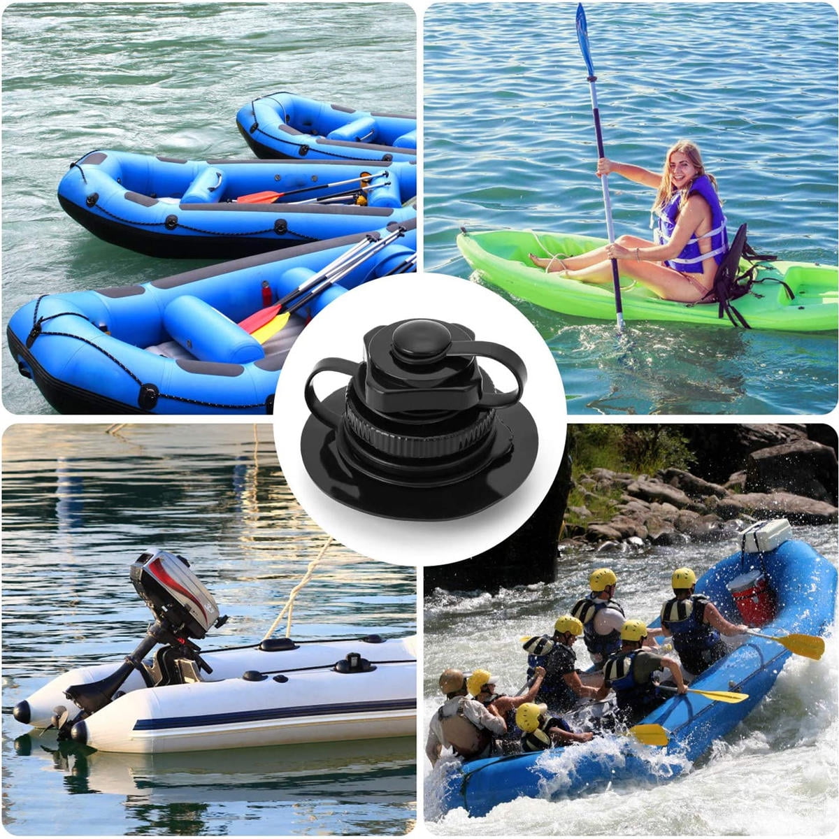 UNOMOR 4pcs Boat Valve Inflation Valve Inflatable Boat Air Valve Black ...