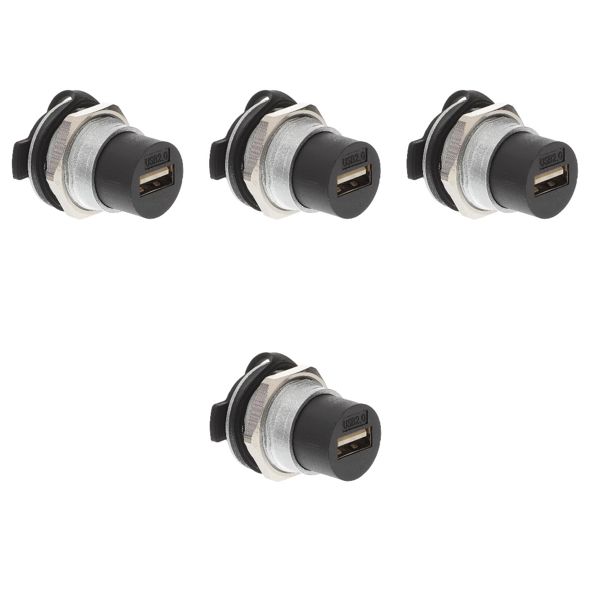 Soimiss 4pcs USB Bulkhead Connector Industrial USB 2.0 Pass Through ...