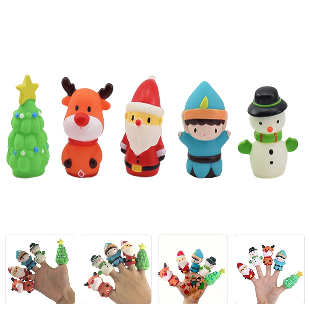 Soimiss 5pcs Funny Finger Puppets Silicone Assorted Color Early ...