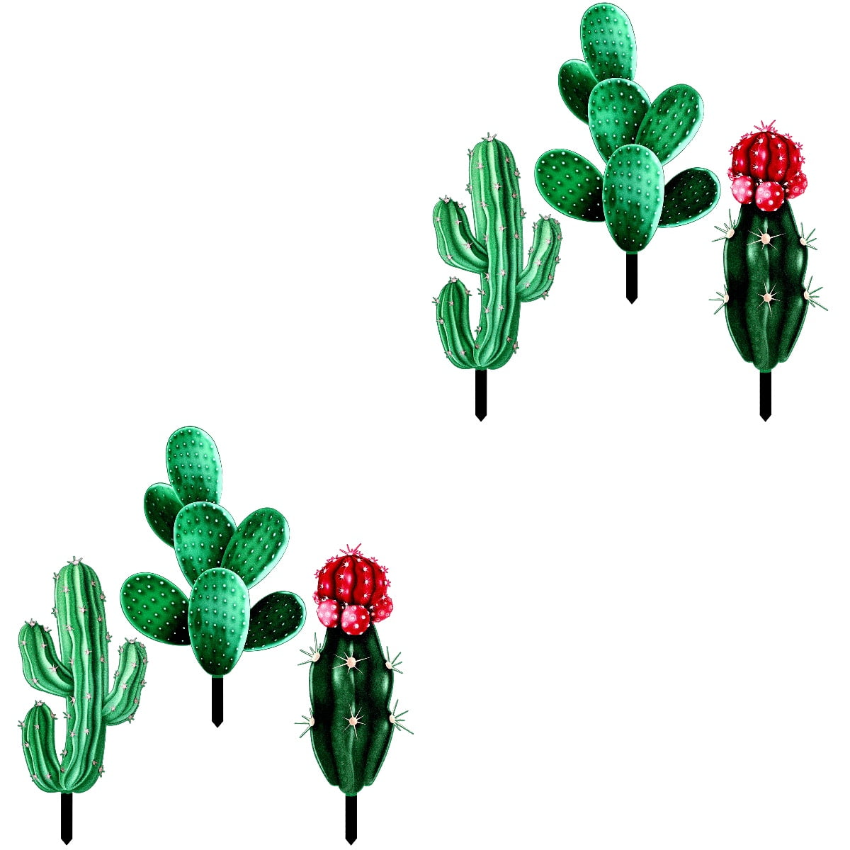 Soimiss 6 Pcs Garden Plant Stake Yard Cactus Art Sign Realistic Cactus ...