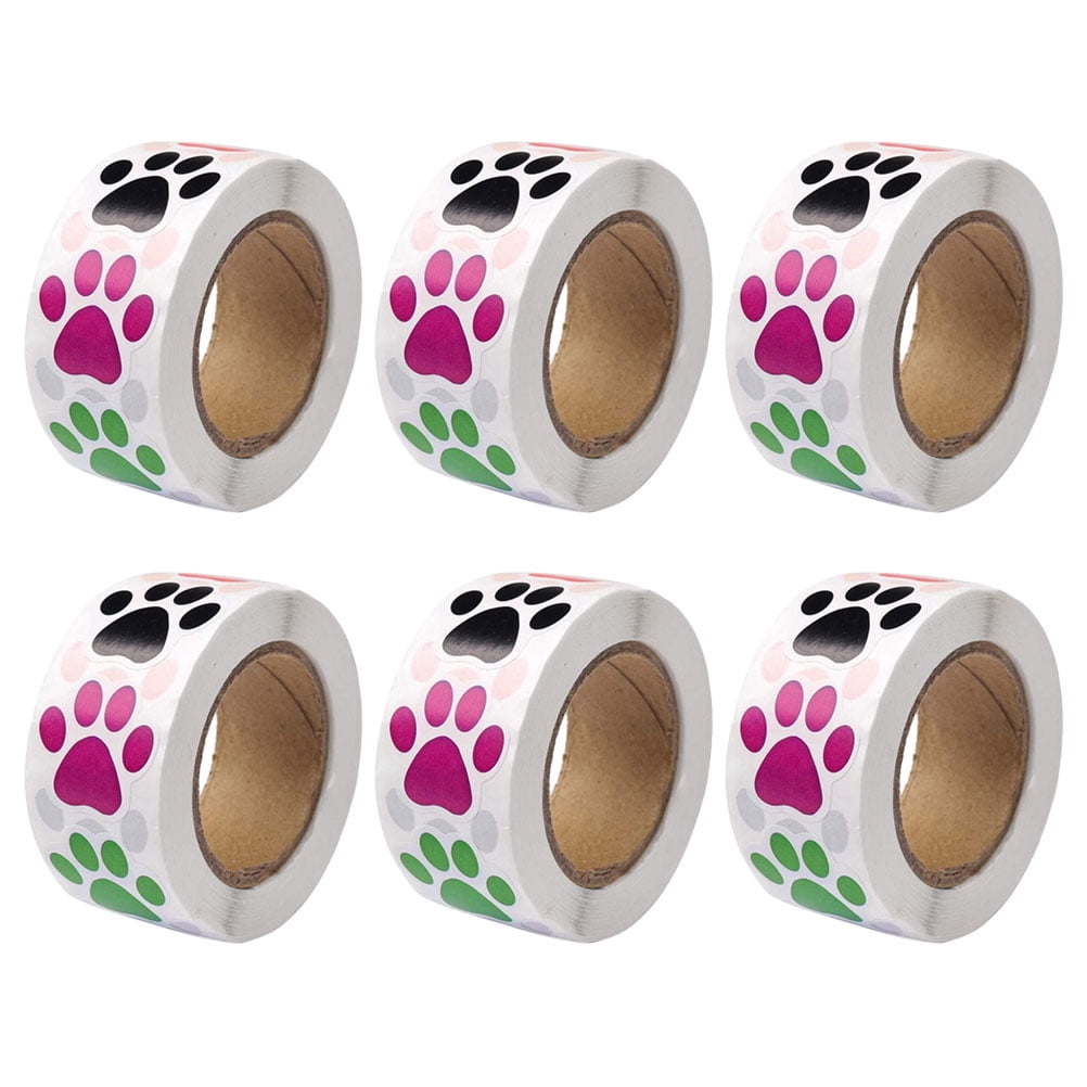 UNOMOR 6 Rolls of Paw Print Decorations Cute Stickers for Preschool and ...