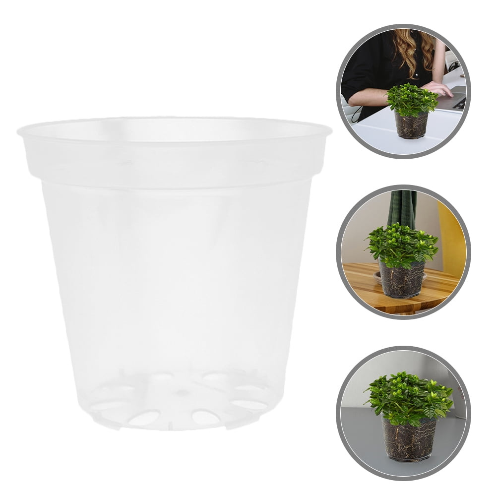 UNOMOR 6Pcs Clear Nursery Pots Large for Orchids with Root Inspection ...