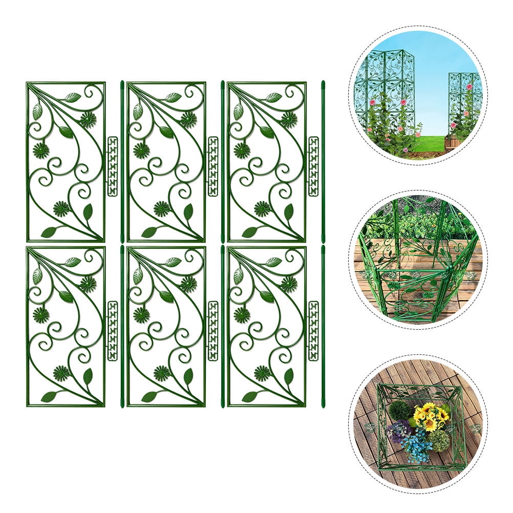 UNOMOR 6Pcs Garden Trellis Flower Garden Trellis Green Arch Shape for ...