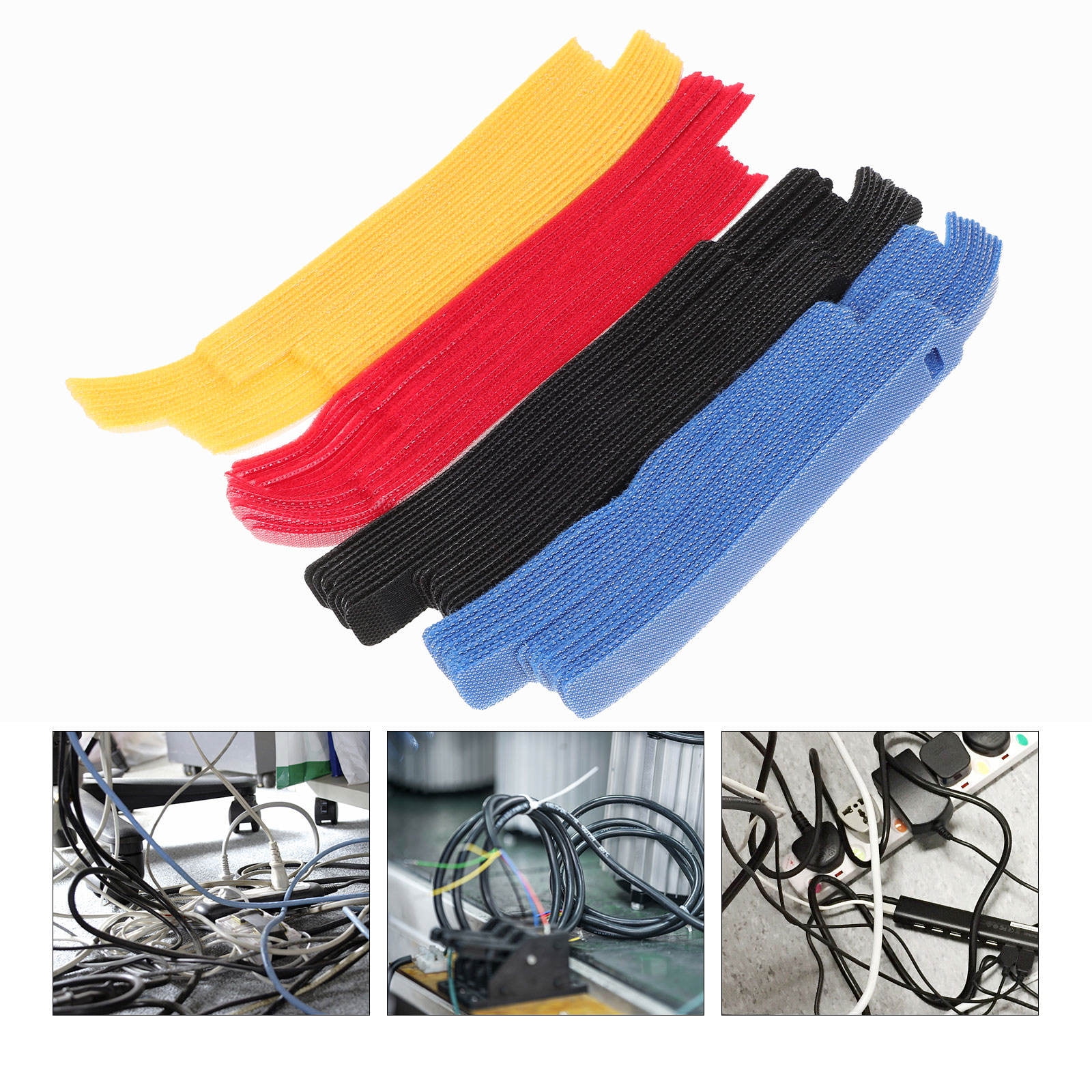 Soimiss 80Pcs Adjustable Cable Organizer Straps Cord Fastener Hook and ...