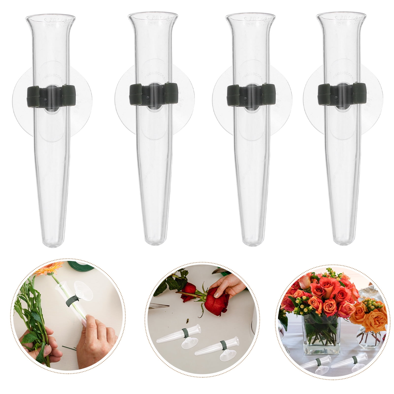 Soimiss test tube vase Flower Water Tubes Transparent Plastic 8pcs ...