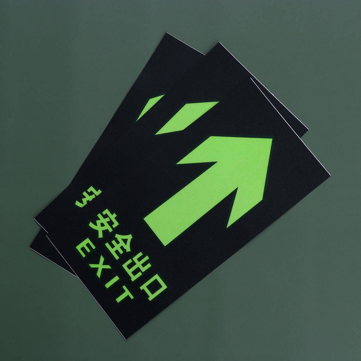 UNOMOR 8pcs Safety Exit Sign Luminous PVC Glow Exit Sticker for ...