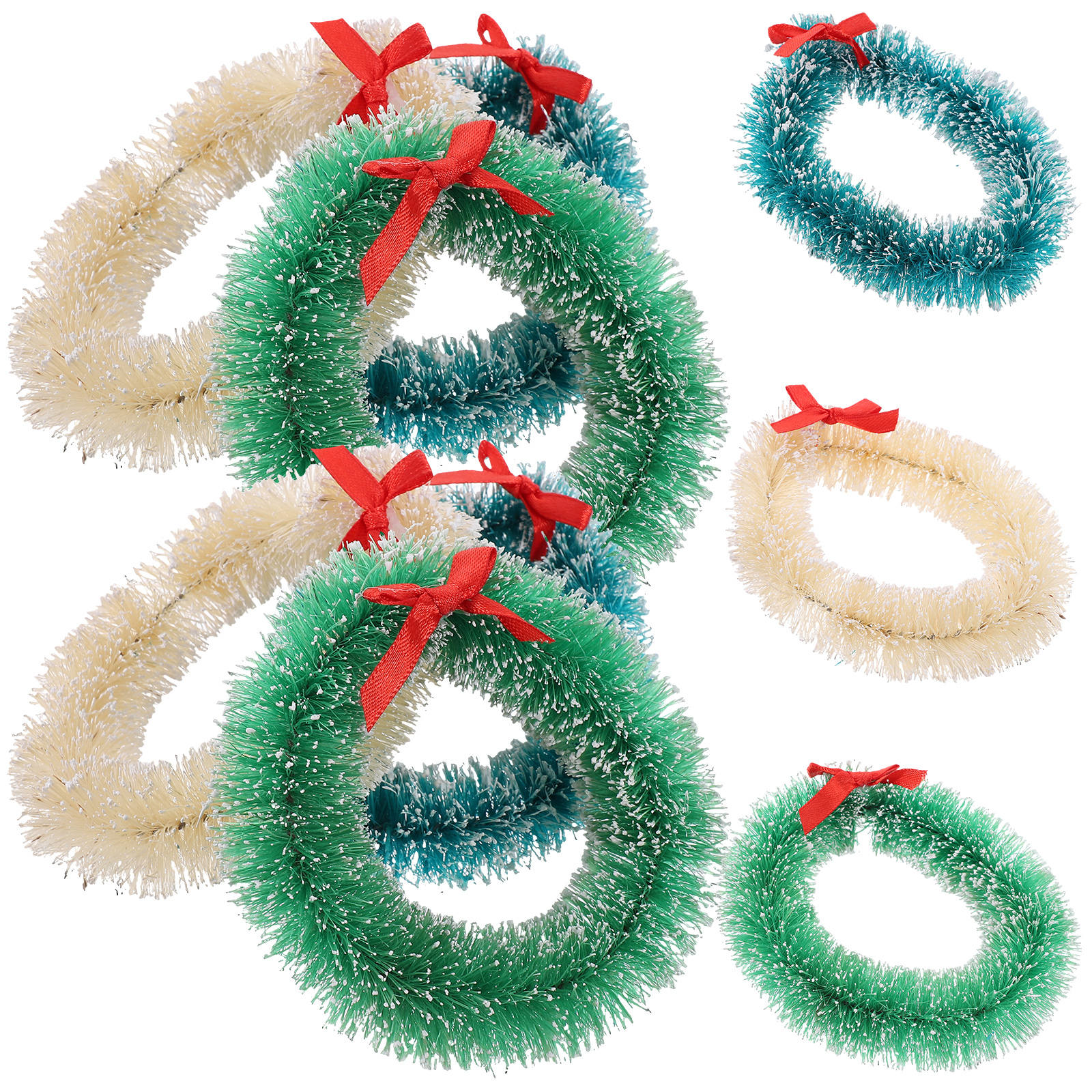 Soimiss Hanging Wreath Christmas Theme Wreath Assorted Color 9pcs ...