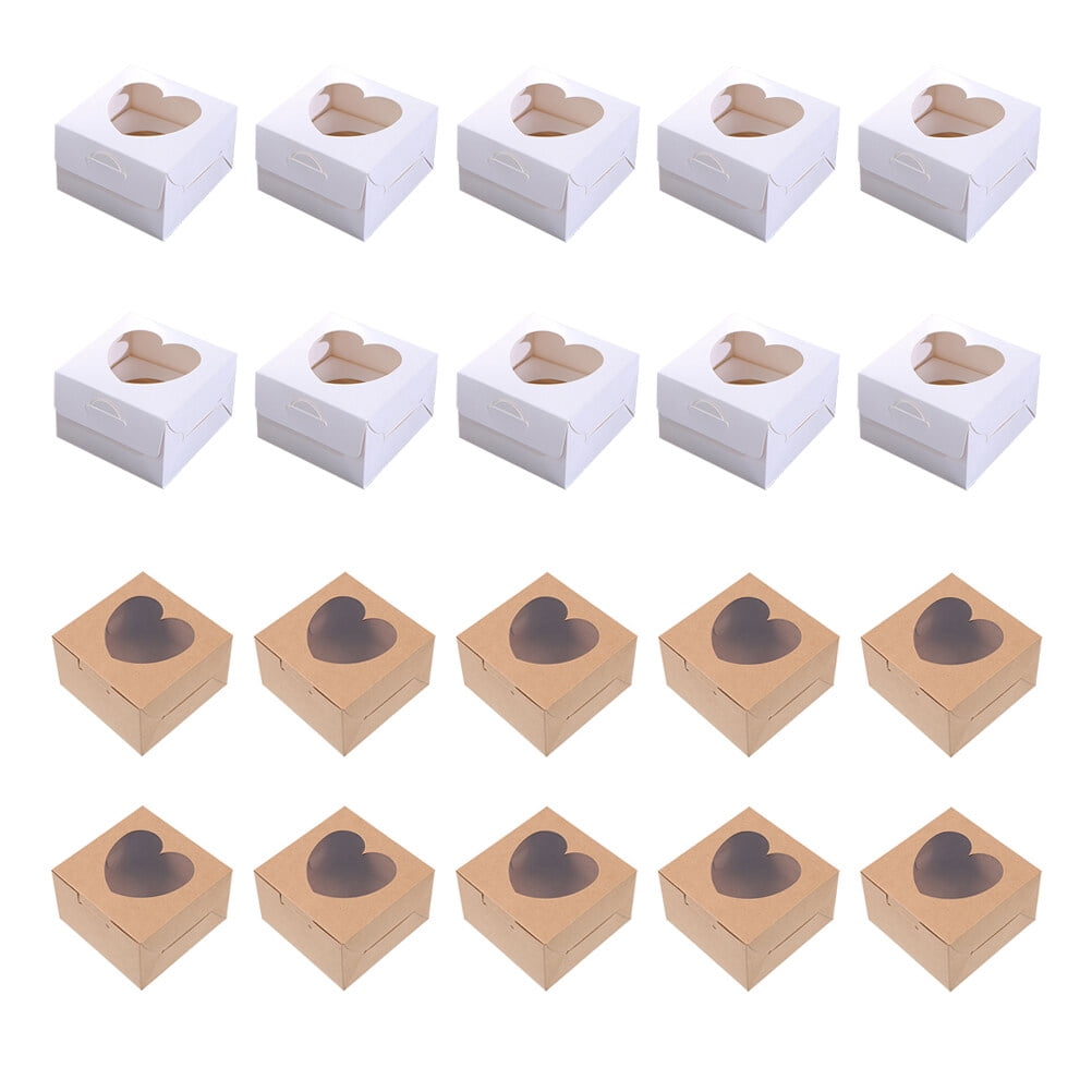 UNOMOR Assorted Color Paper Cake Boxes with Window for Packaging Use ...