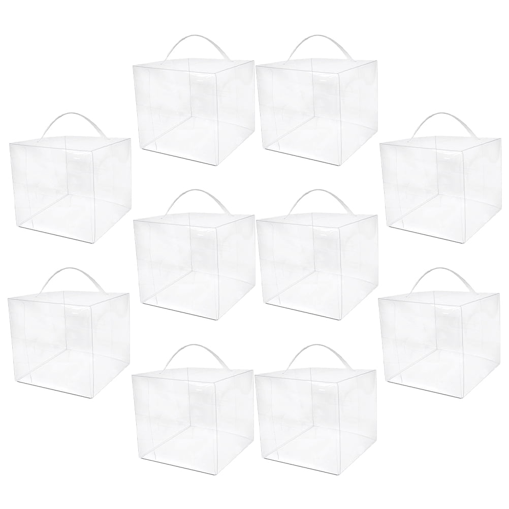 UNOMOR Clear Cake Boxes with Handles for Storage Made of Paper Perfect ...