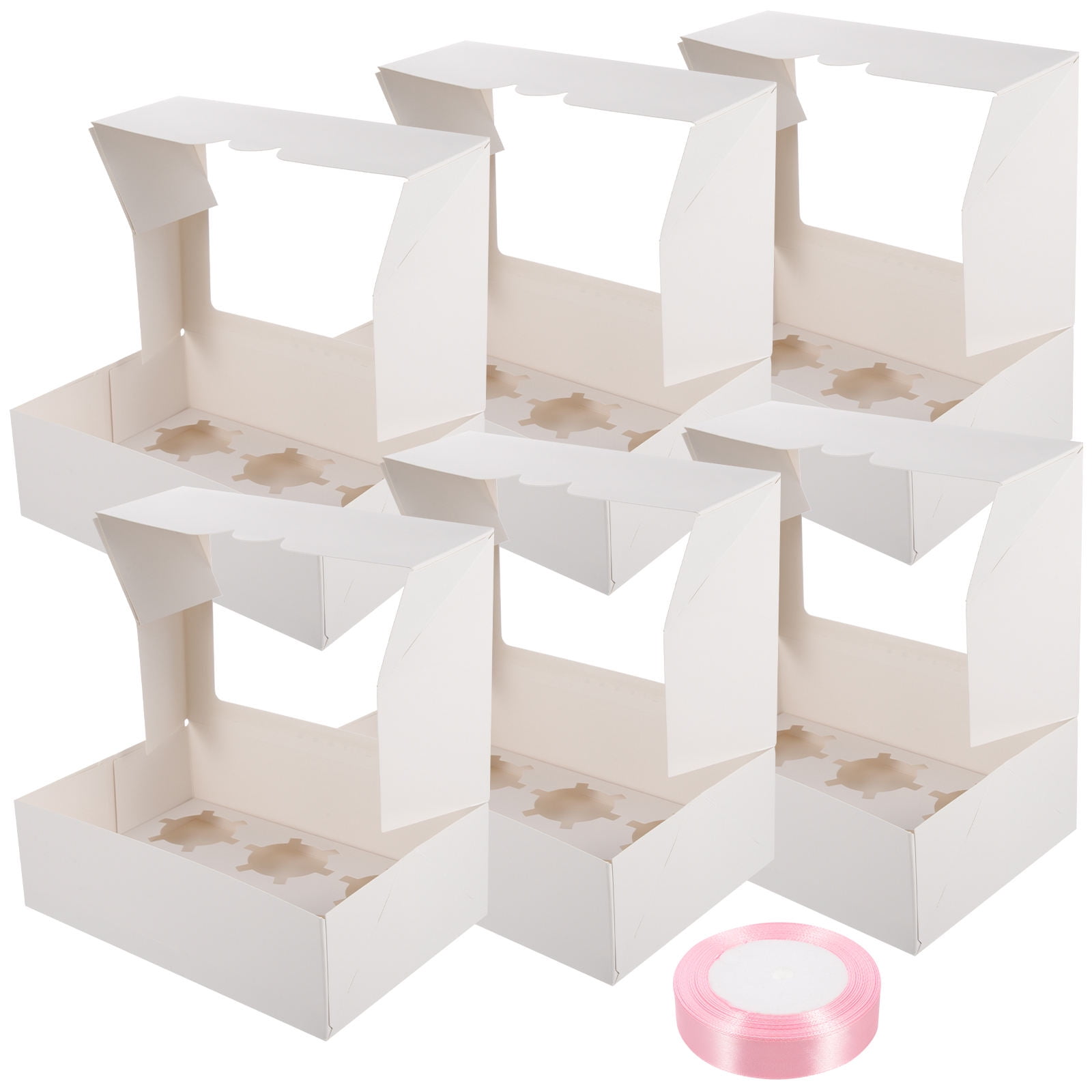 UNOMOR Elegant Paper Pastry Boxes with Transparent Window for Home Use ...