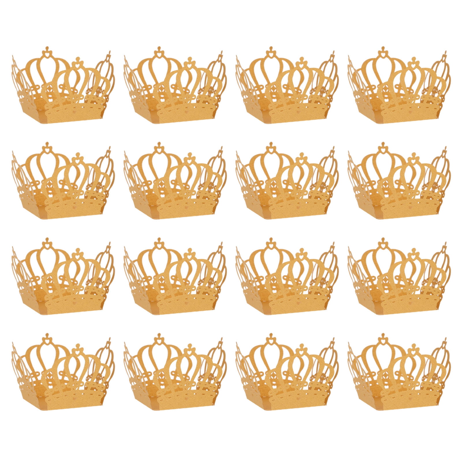 UNOMOR Golden Paper Chocolate Wrappers for Crown Shape Candy Cups ...
