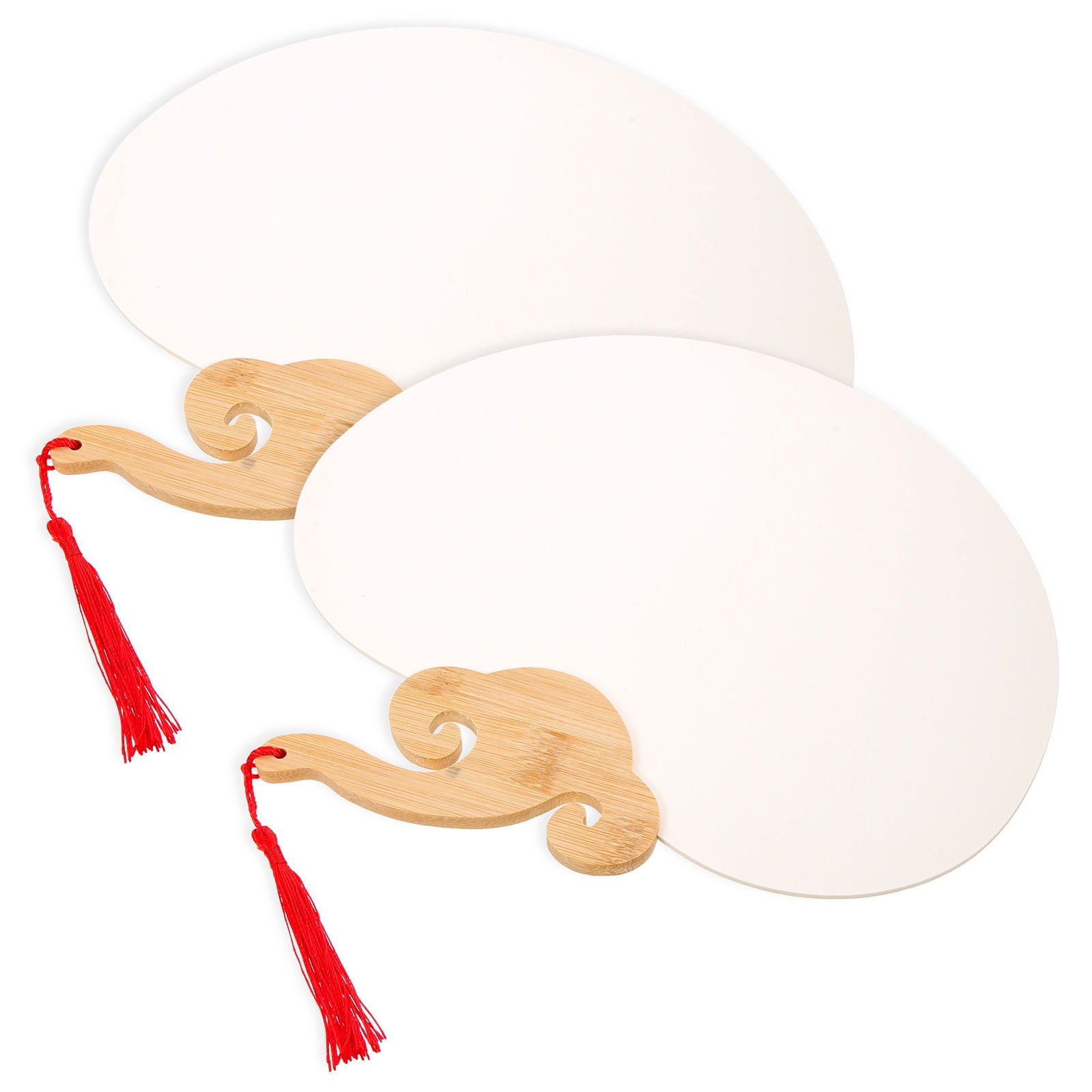 UNOMOR Hand Held Fan Blank 2pcs for Kids Diy Drawing with White Wood ...