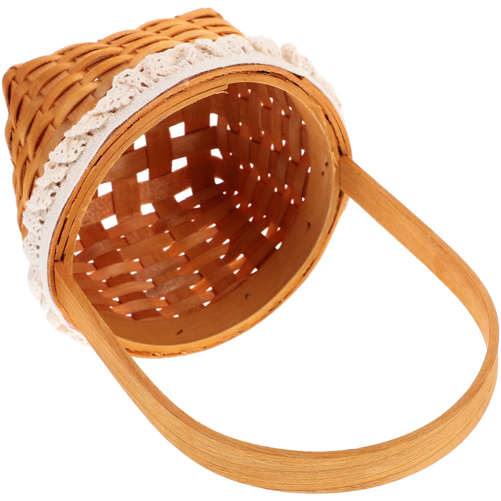 UNOMOR Mini Woven Flower Basket Lace Portable Farmhouse Style Outdoor ...