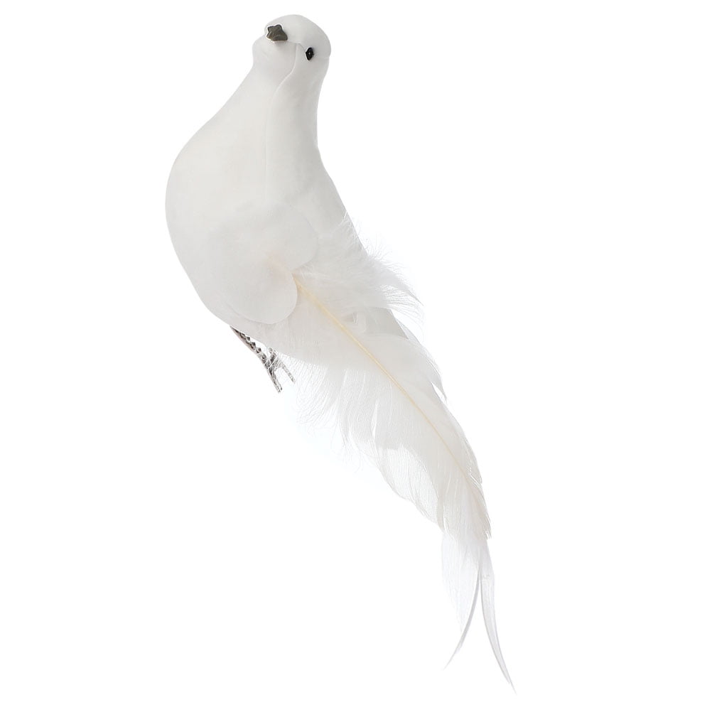 UNOMOR Pigeons Decor Simulated Pigeon Ornament White Foam Party ...
