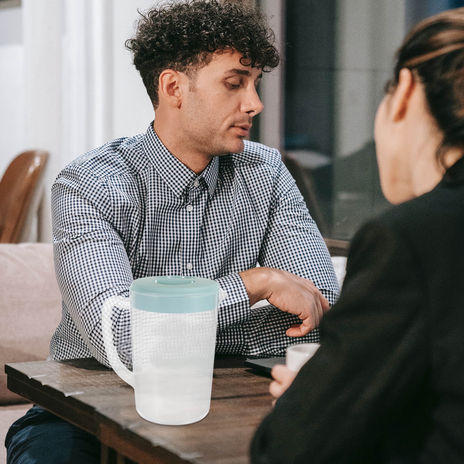 UNOMOR Plastic Cold Water Jug Large Beverage Pitcher Lid Heat Resistant ...