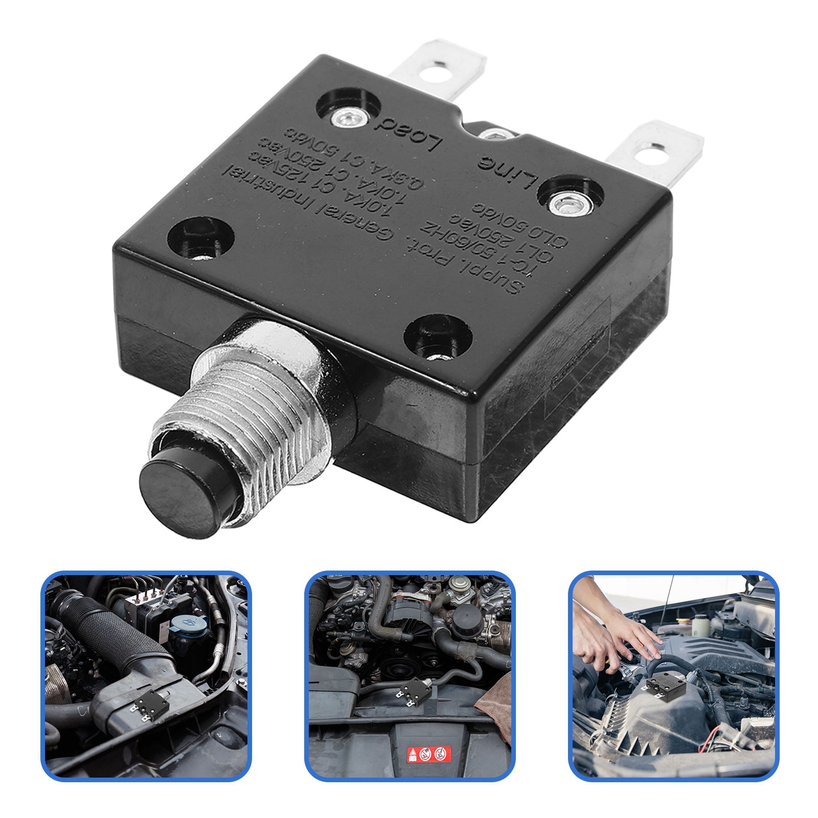 UNOMOR Push Button Breakers Circuit Breaker Black Manual Reset 1Pcs ...