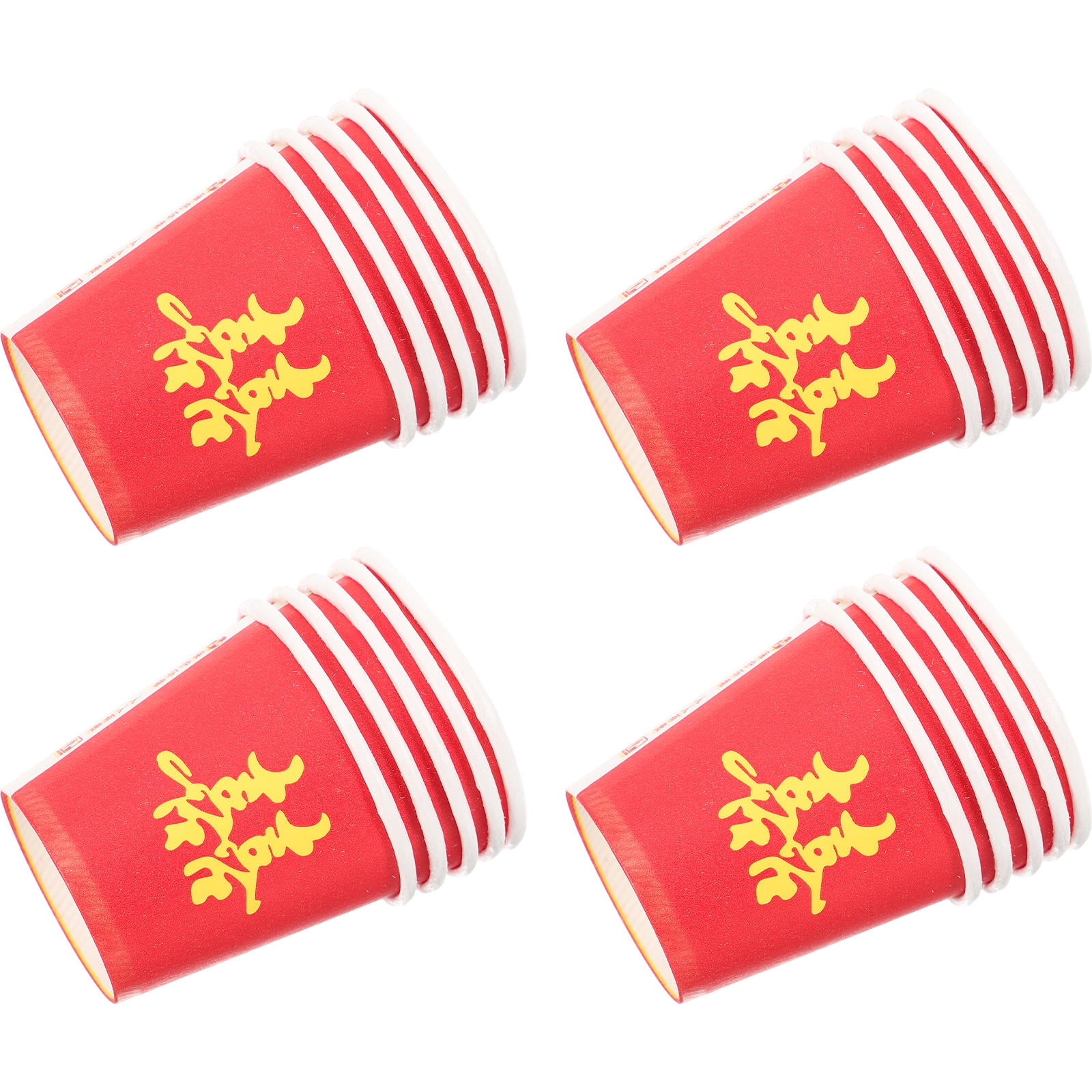 UNOMOR Red Disposable Tea Cups for Wedding Party Use Made of Paper ...