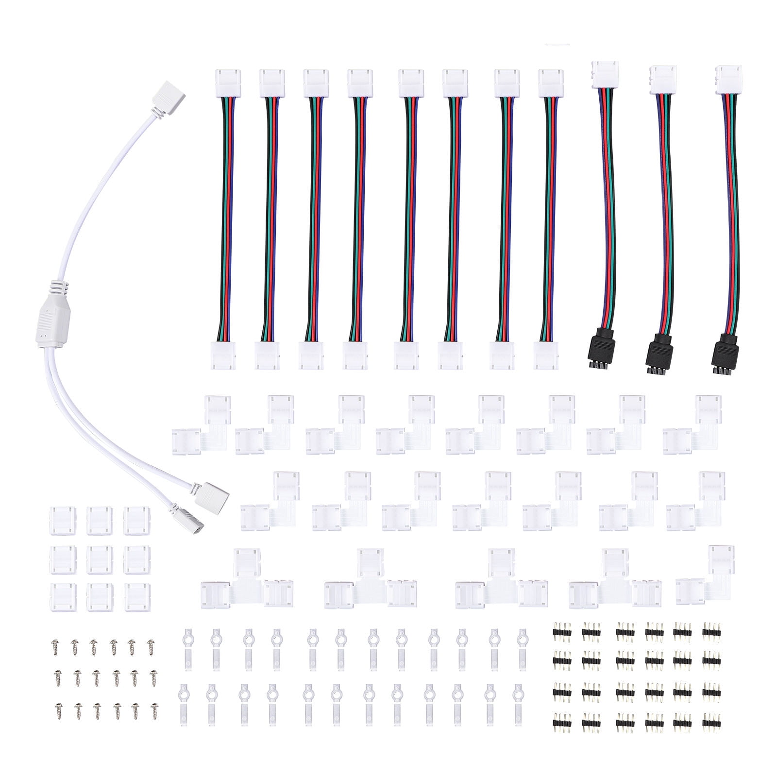 UNOMOR Rgb Solderless Strip Connectors Led Strip Connector White ...