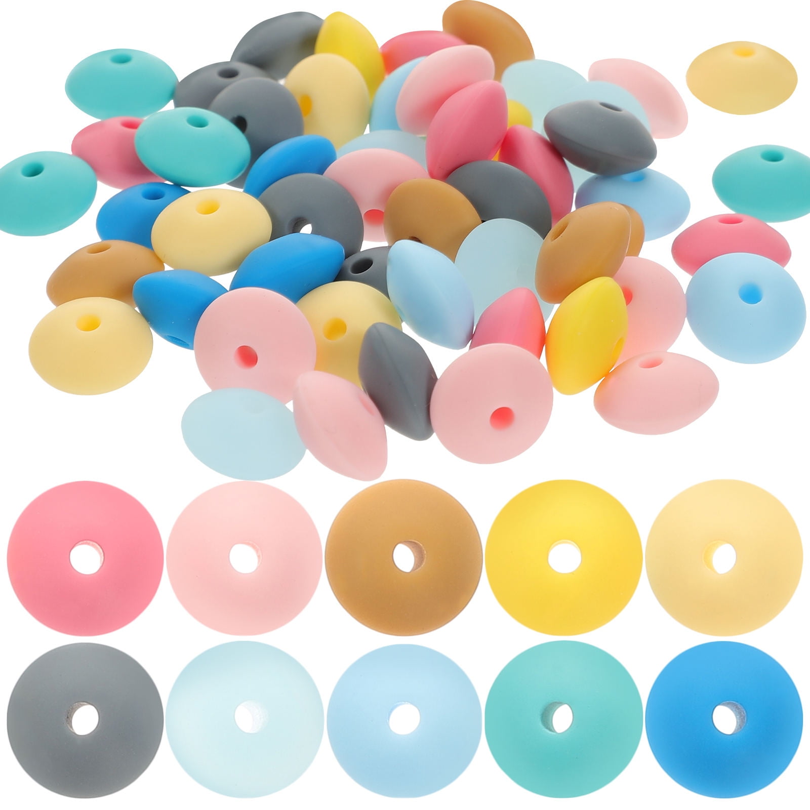 UNOMOR Silicone Beads for DIY Crafts Assorted Color Smooth and ...