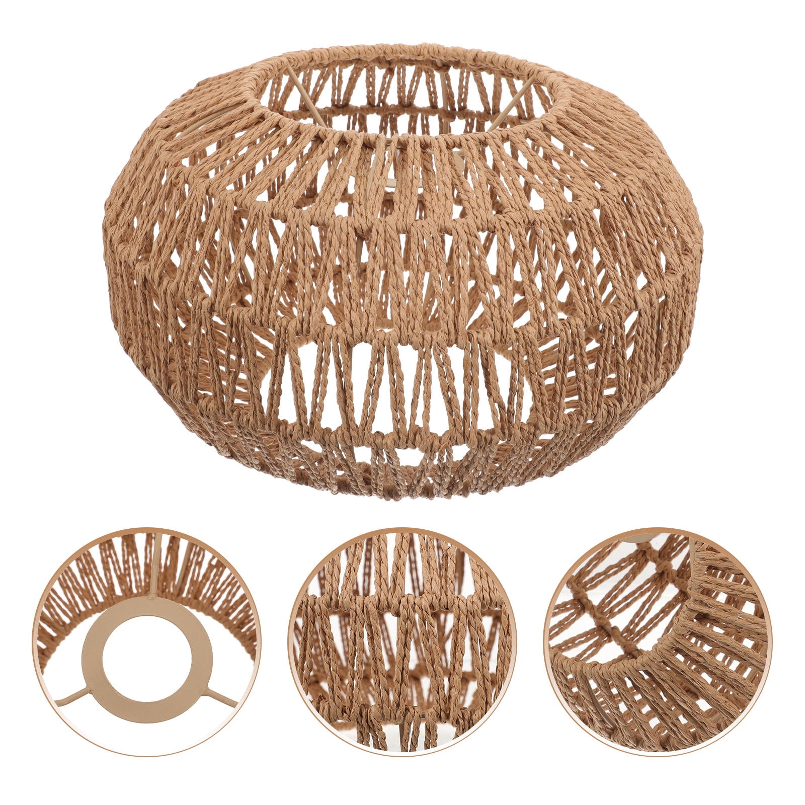 UNOMOR Sophisticated Large Wicker Lamp Shade Light Brown 1Set for Home ...