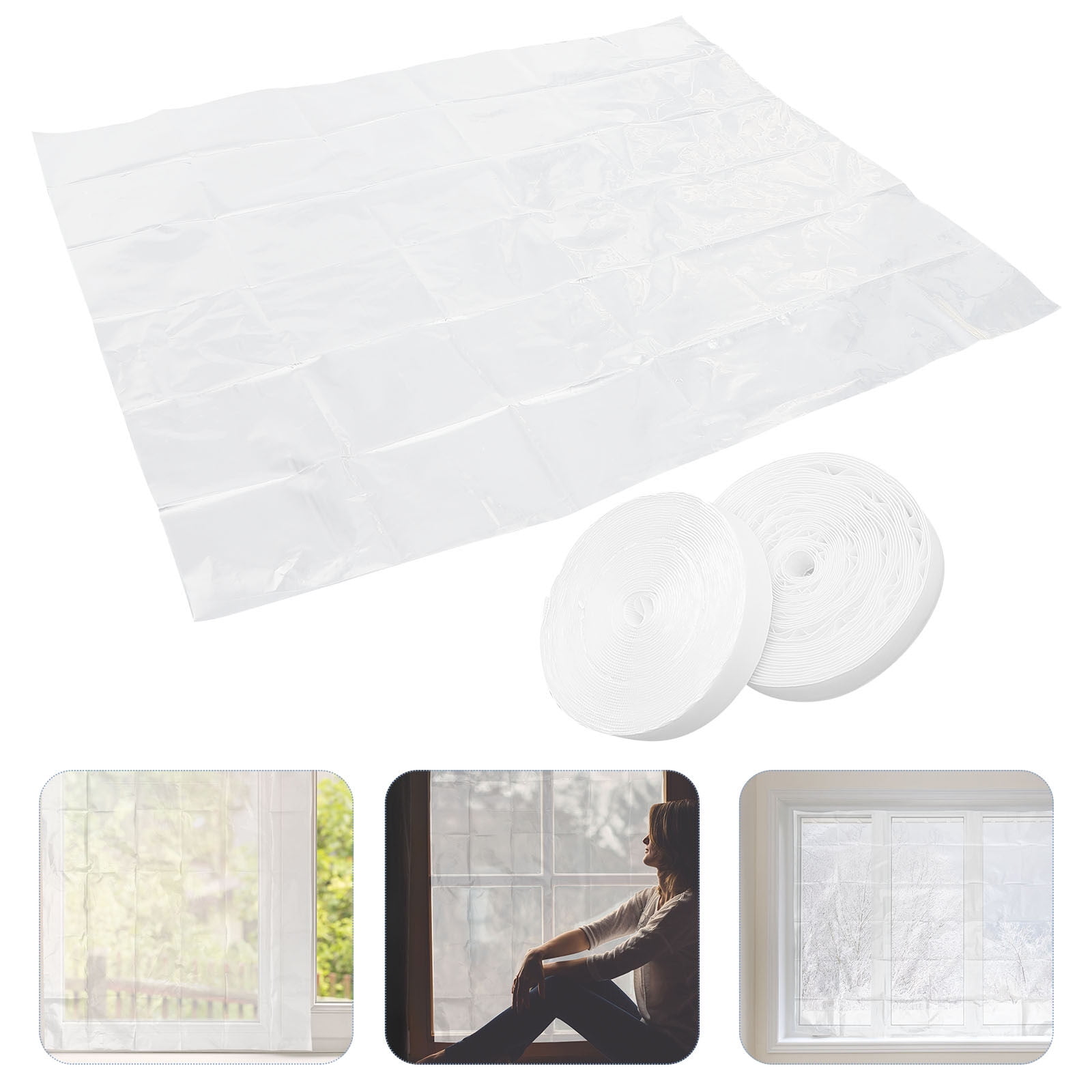 Soimiss Indoor Window Winterizing Kit Transparent Film Weatherproofing ...