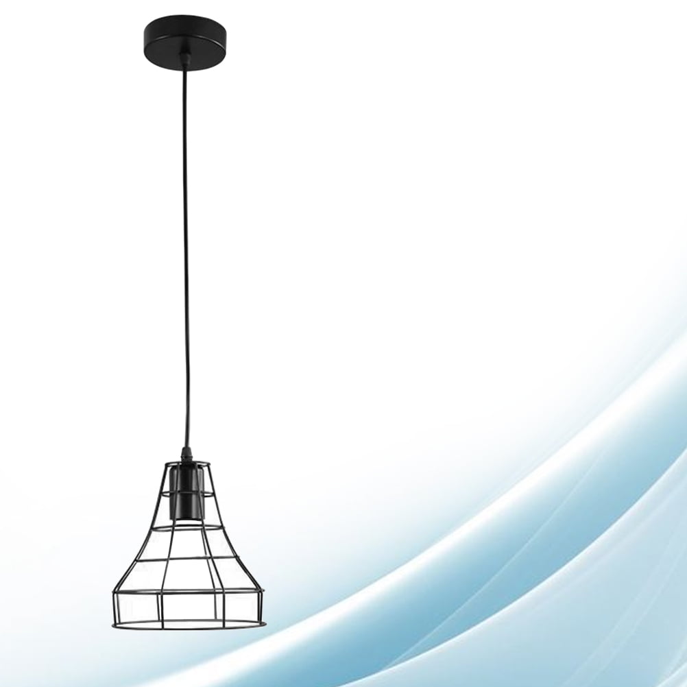 UNOMOR metal cage pendant lamp Ceiling Light Black Iron for Bar 1Set ...