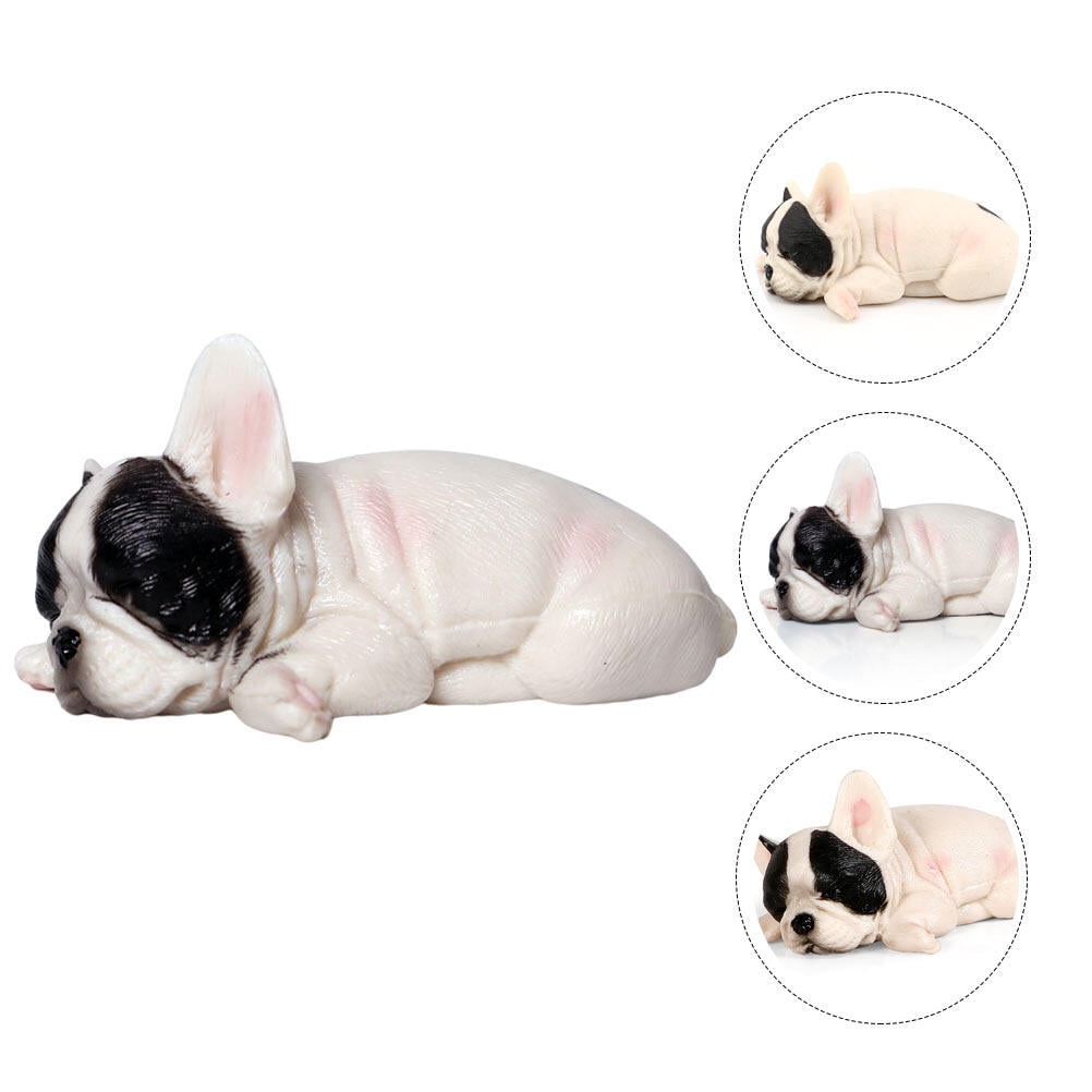 UNOMOR mini dog statue bulldog garden statue Plastic Imagination ...