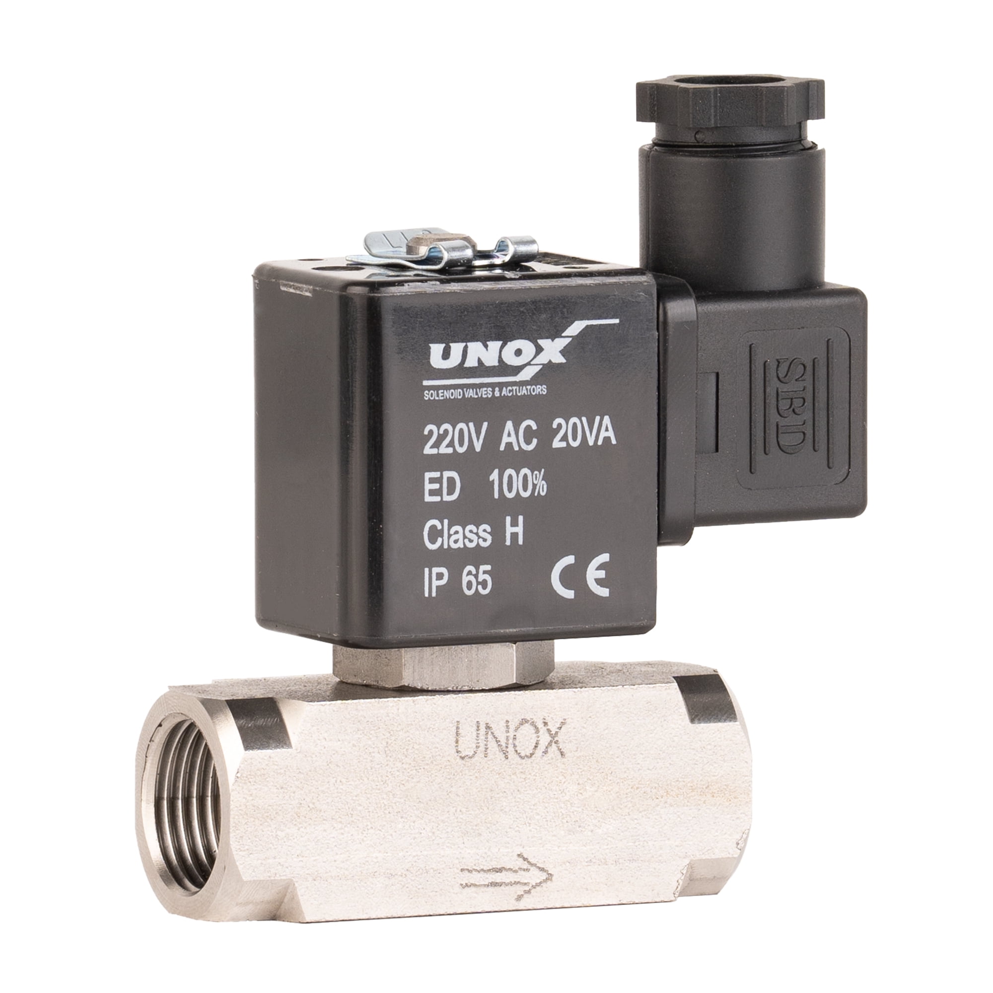 UNOX 1/4" NPT Solenoid Valve 220V AC, Stainless Steel AISI316 Control ...