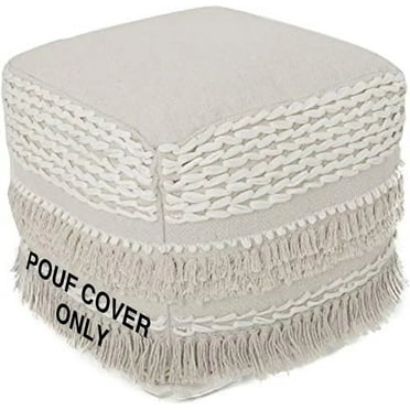 REDEARTH Cylindrical Hand Knitted Pouf - Foot Stool Ottoman - Cord Boho ...