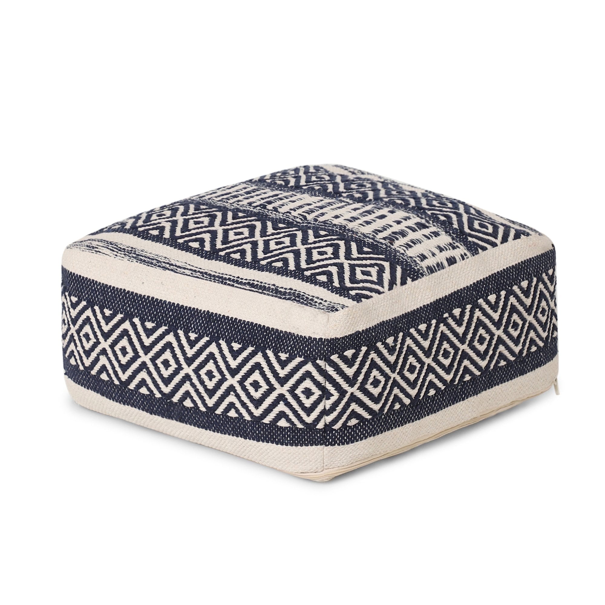 UNSTUFFED Pouf Ottoman Cover-REDEARTH Textured Boho Storage Cube Decorative Pouffe Farmhouse ...