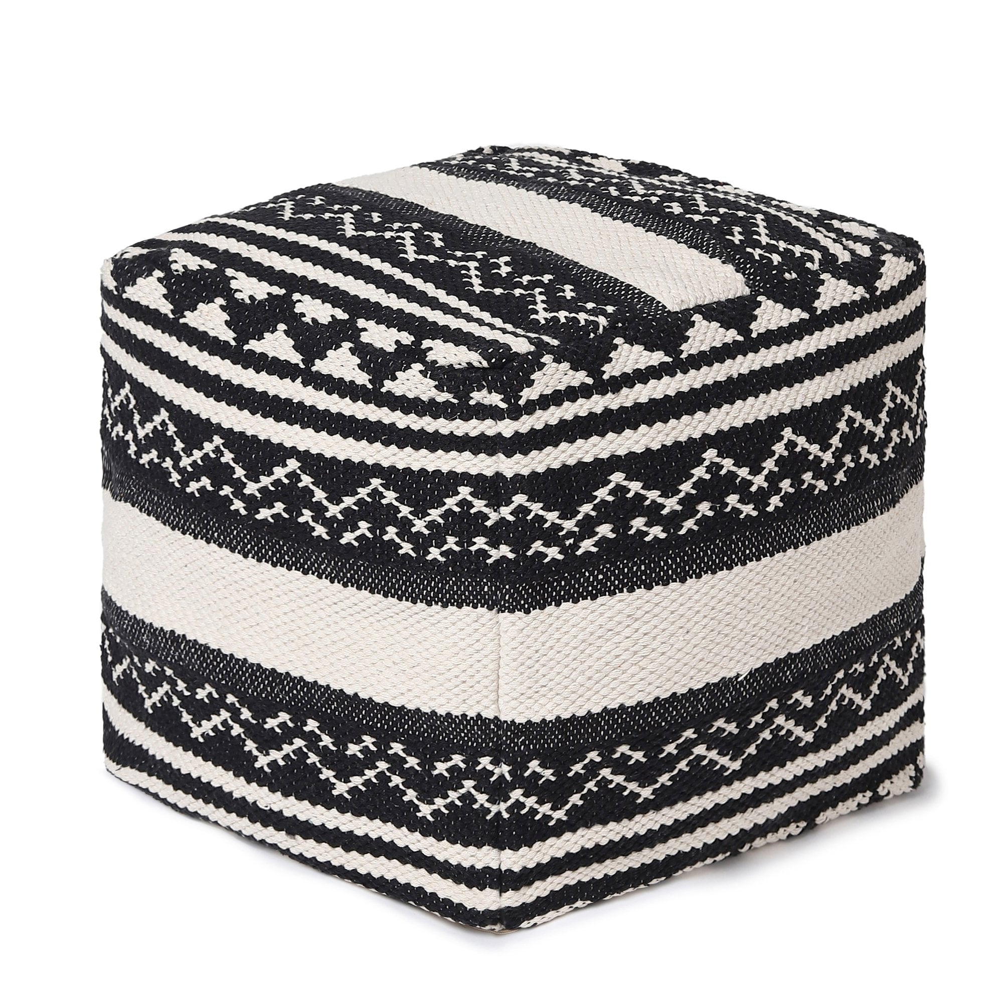 UNSTUFFED Pouf Ottoman Cover-REDEARTH Textured Boho Storage Cube Poof ...