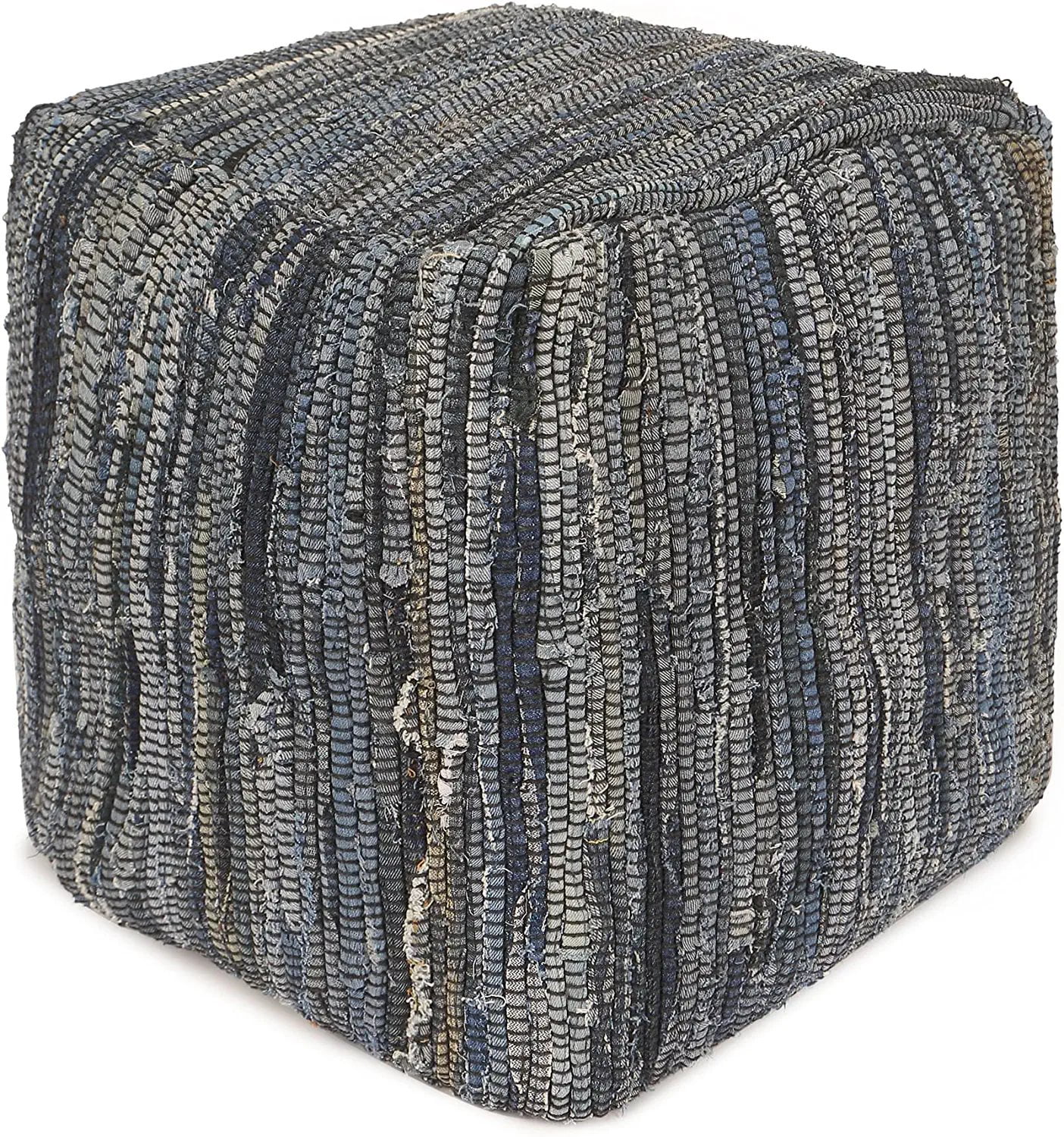 UNSTUFFED Pouf Ottoman Cover - REDEARTH Textured Storage Cube Bean Bag Poof Pouffe Accent Chair ...
