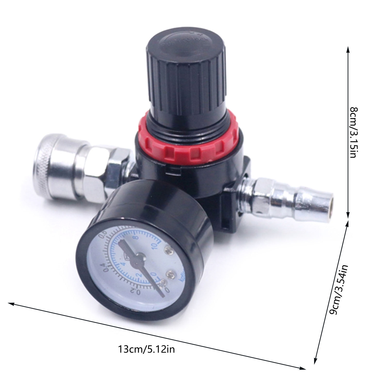 UNTERING 1/4” Spray Paint Guns Air Pressure Regulator with Pressure ...