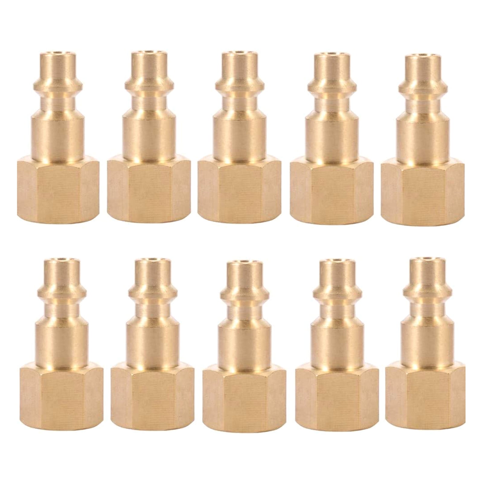 UNTERING 10 Pcs 1/4inch Brass Female Air Hose Adapter Air Tool ...