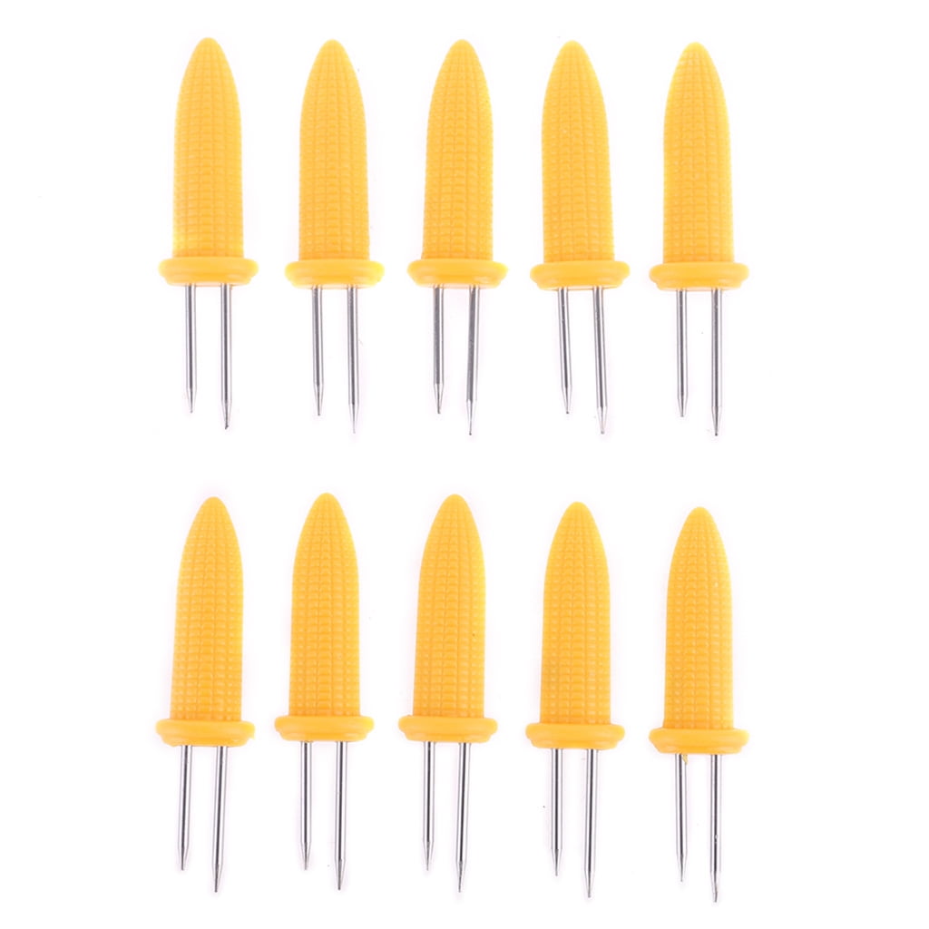 UNTERING 10 Pieces Corn Shaped Forks Small Stainless Steel Corn Holders ...
