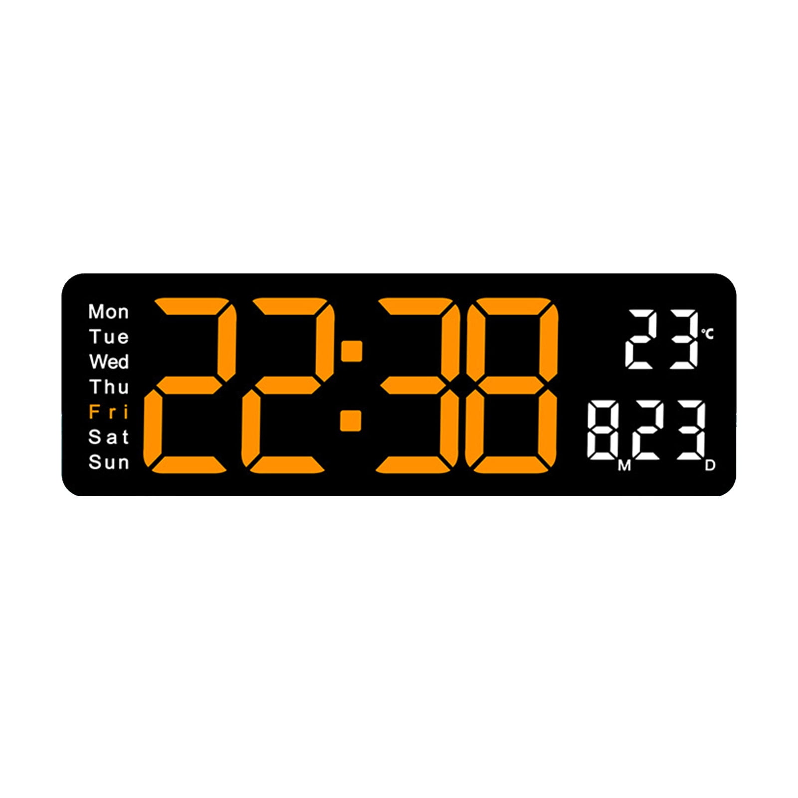 UNTERING 15'' Digital Wall Clock, Large LED Display Alarm Clock Adjust ...