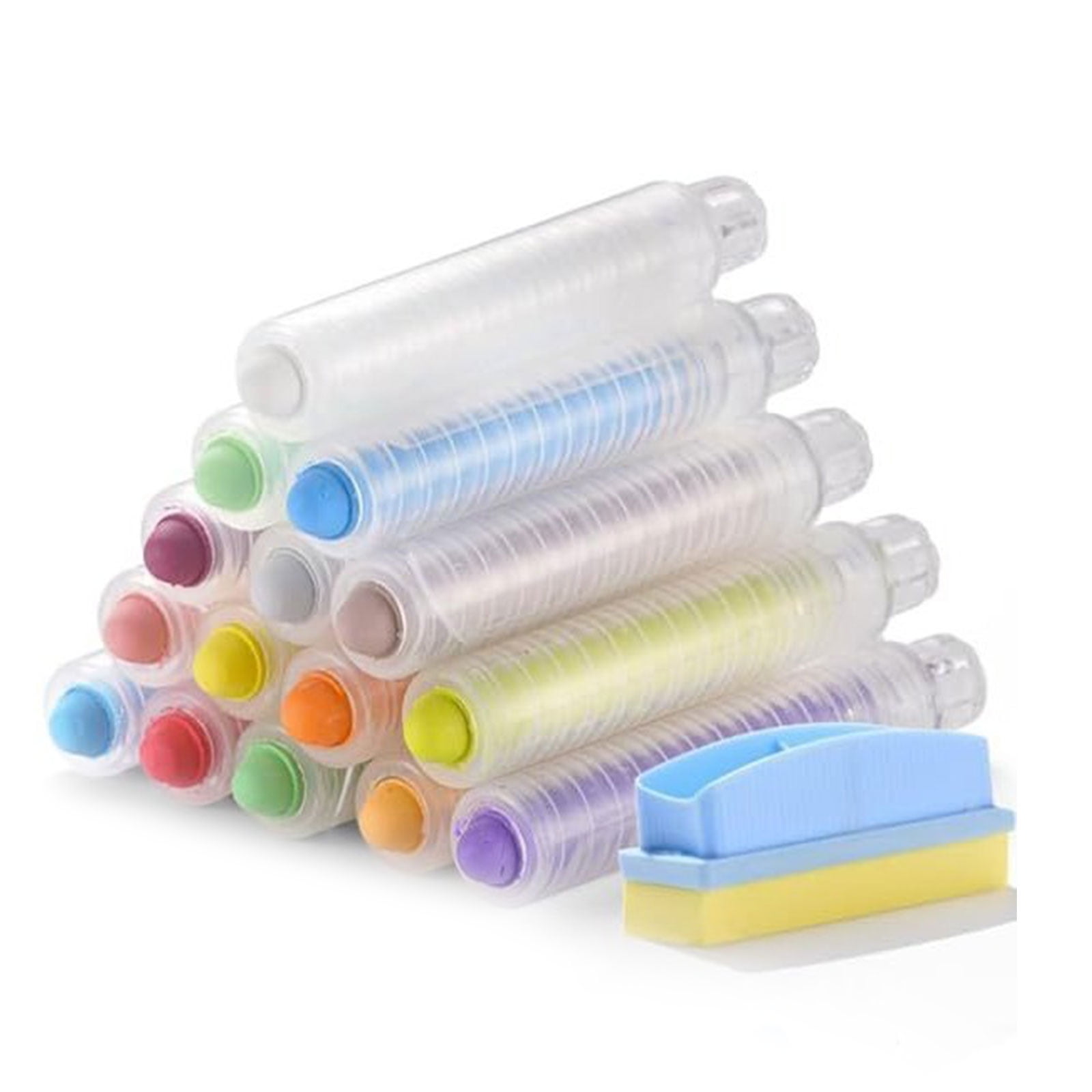 UNTERING 15Pcs Chalk with Chalk Holder and Whiteboard Eraser, Chalk for ...