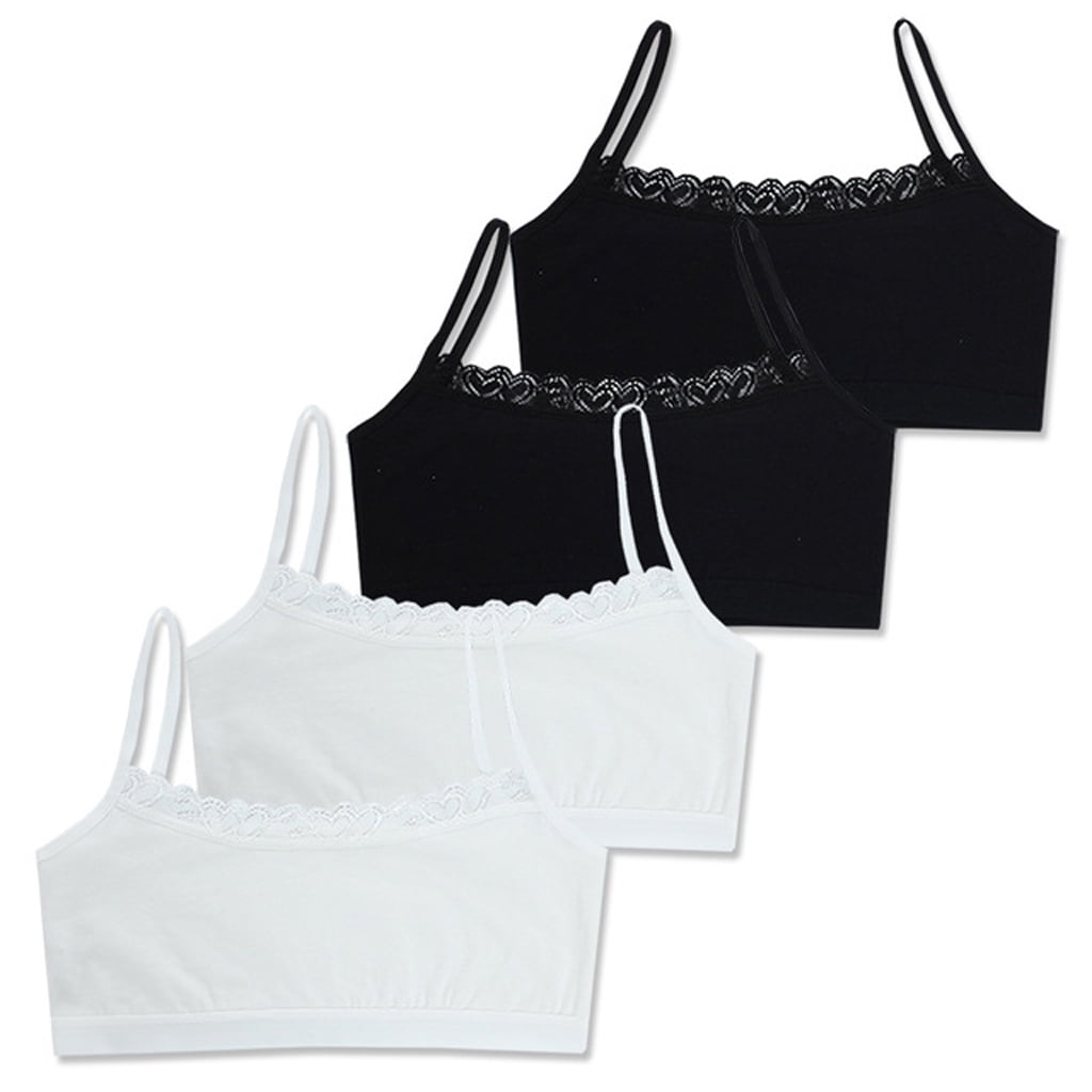 UNTERING 4 Pack Bra for Teenagers Girls Underwear Tops for Daily Wear ...