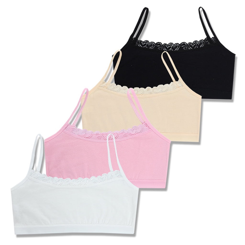 UNTERING 4 Pack Bra for Teenagers Girls Underwear Tops for Daily Wear ...