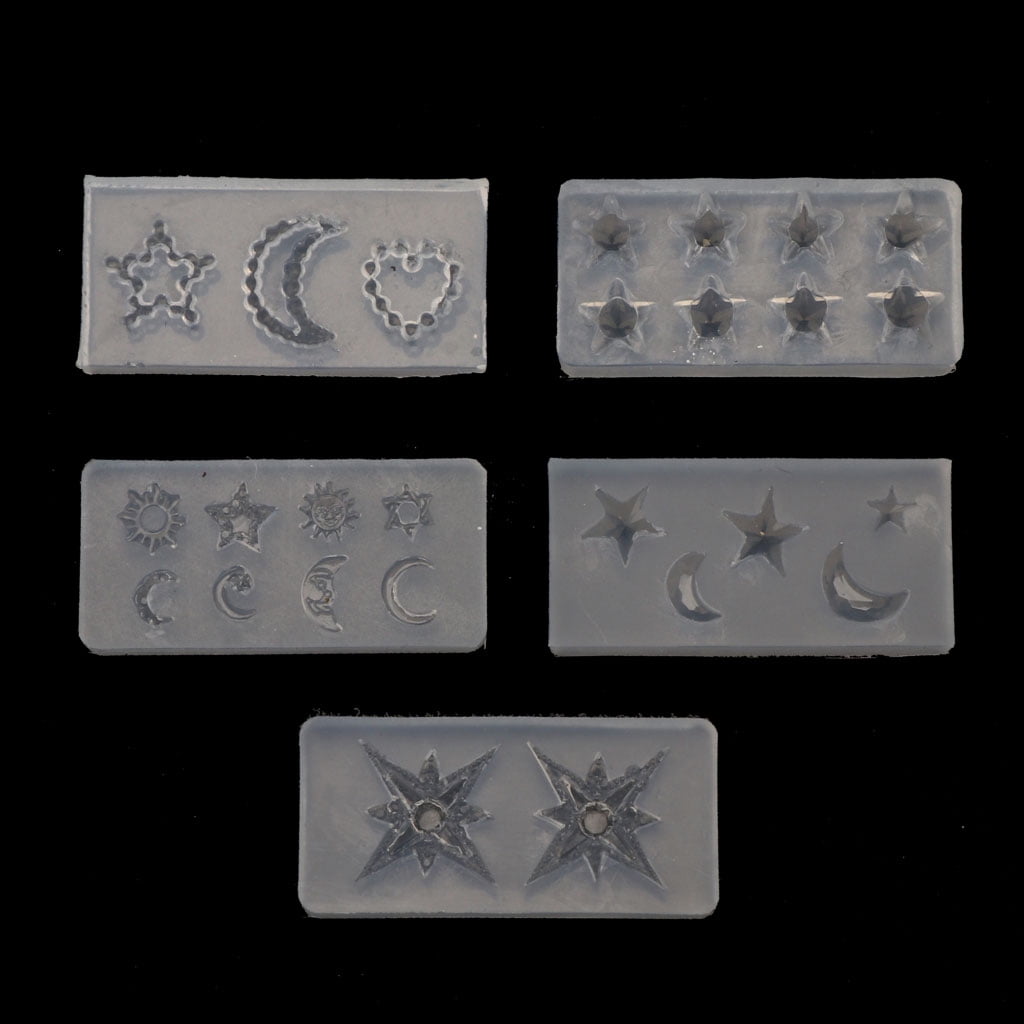 UNTERING 5Pcs Moon Star for Sun Resin Mold Planet Theme Jewelry ...