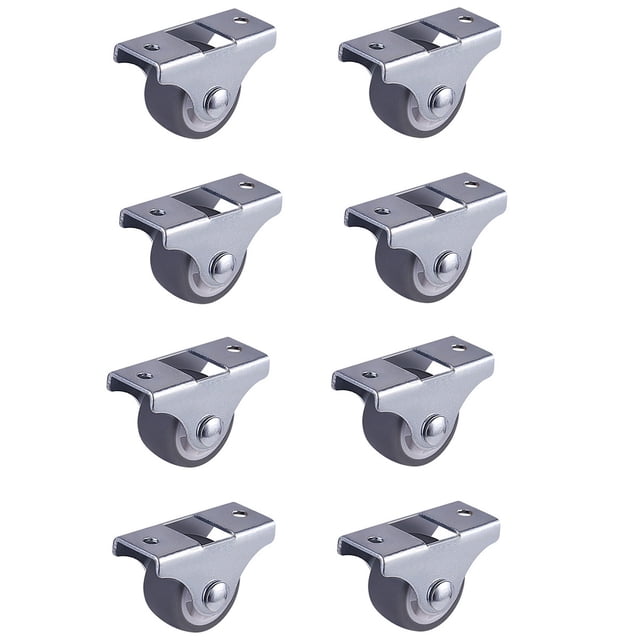UNTERING 8 PCS Caster Wheels Duty Fixed Casters with Rigid Non-Swivel ...