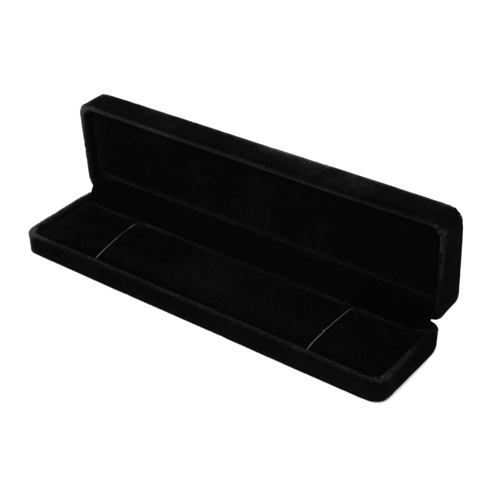 UNTERING Black Plush Jewelry Box Long Pearls Necklace Bracelet Box ...