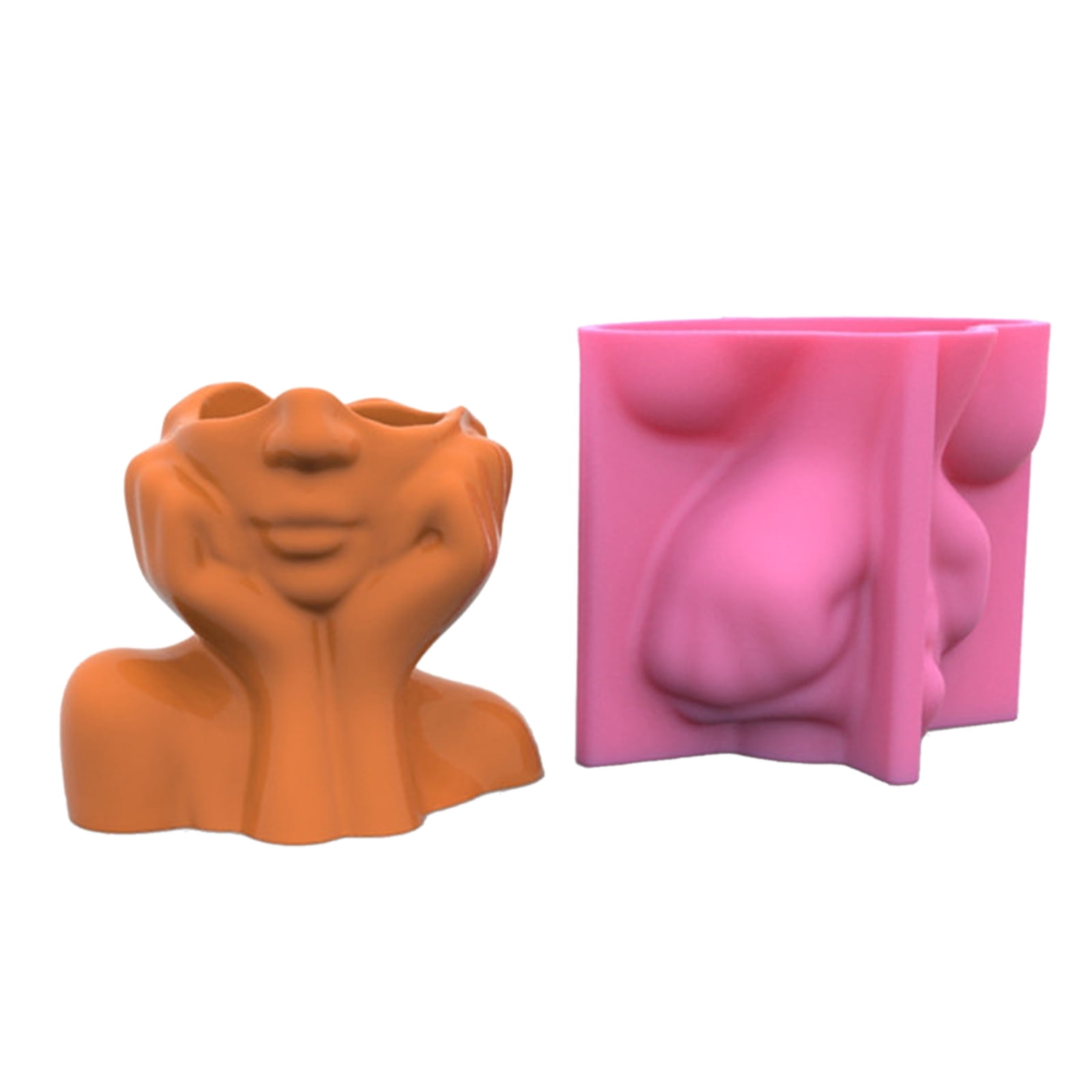UNTERING Cheek Support Faces Silicone Mold Succulent Flowerpot Clay ...