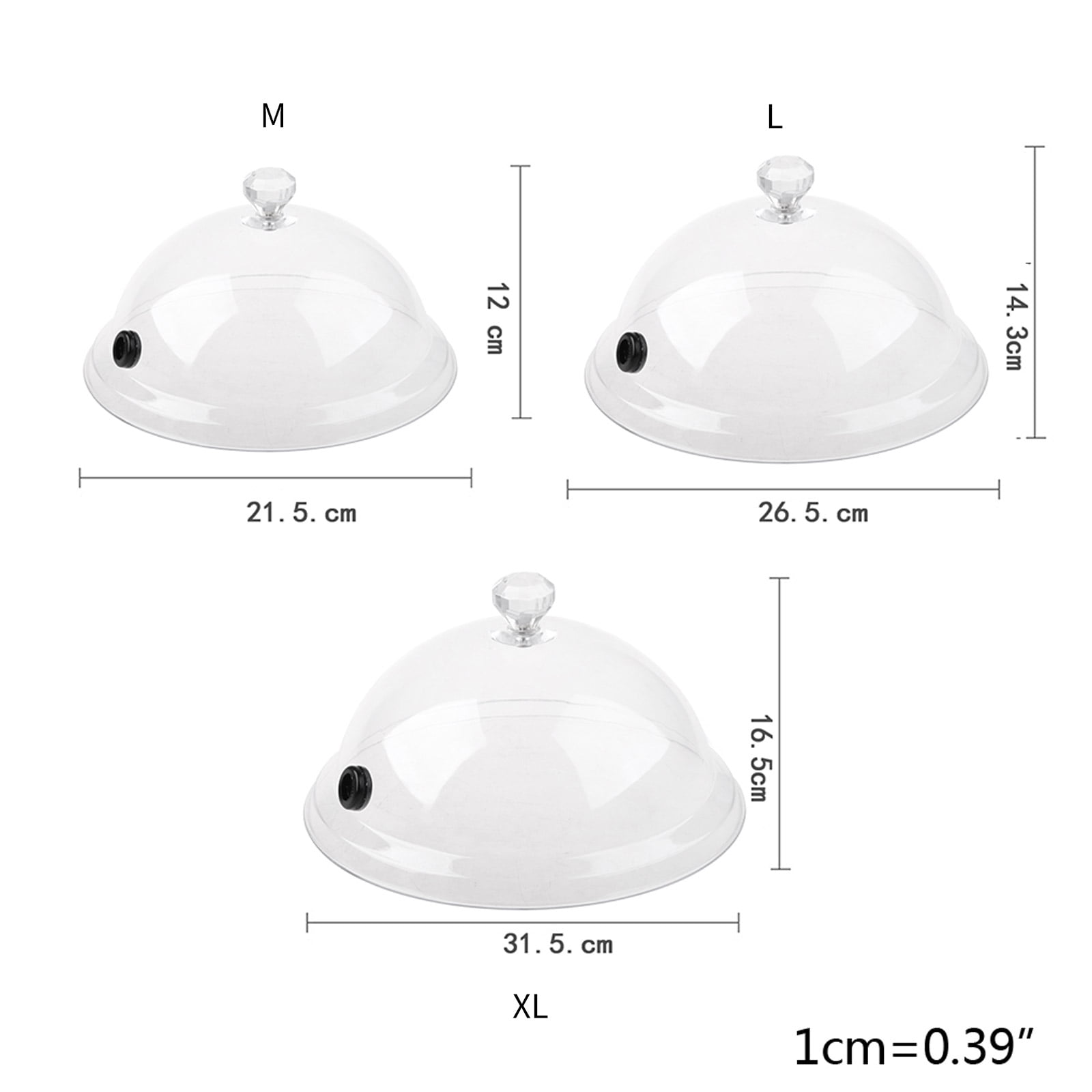 UNTERING Cloche Dome Covers Guns Dome Acrylic Vegetable Plate Covers 3 ...