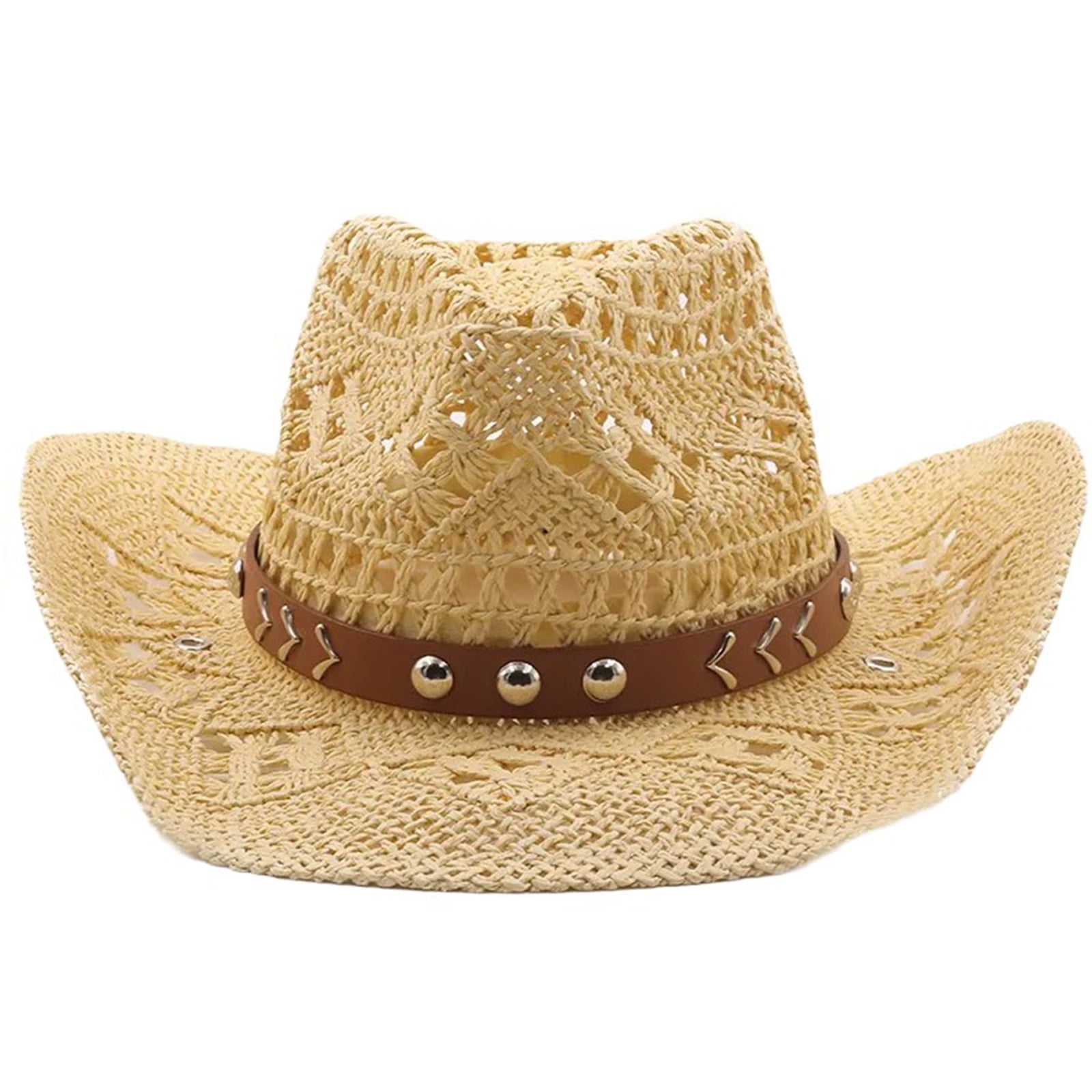 UNTERING Cowboy Hat Vacation Hat Adornment Straw Hat Beach Panama Hat ...