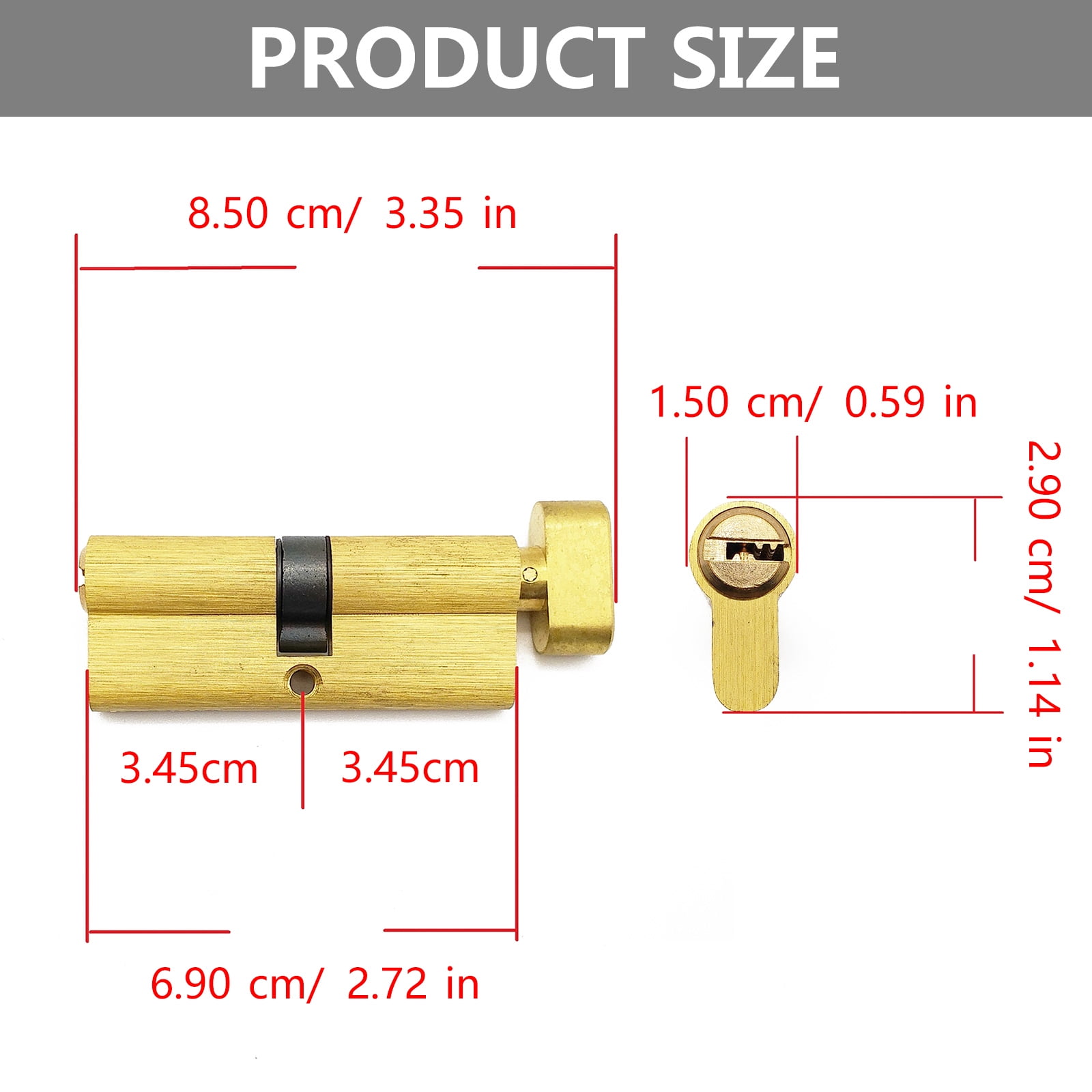UNTERING Door Cylinder Lock Security Interior Lock Anti-theft Entrance ...