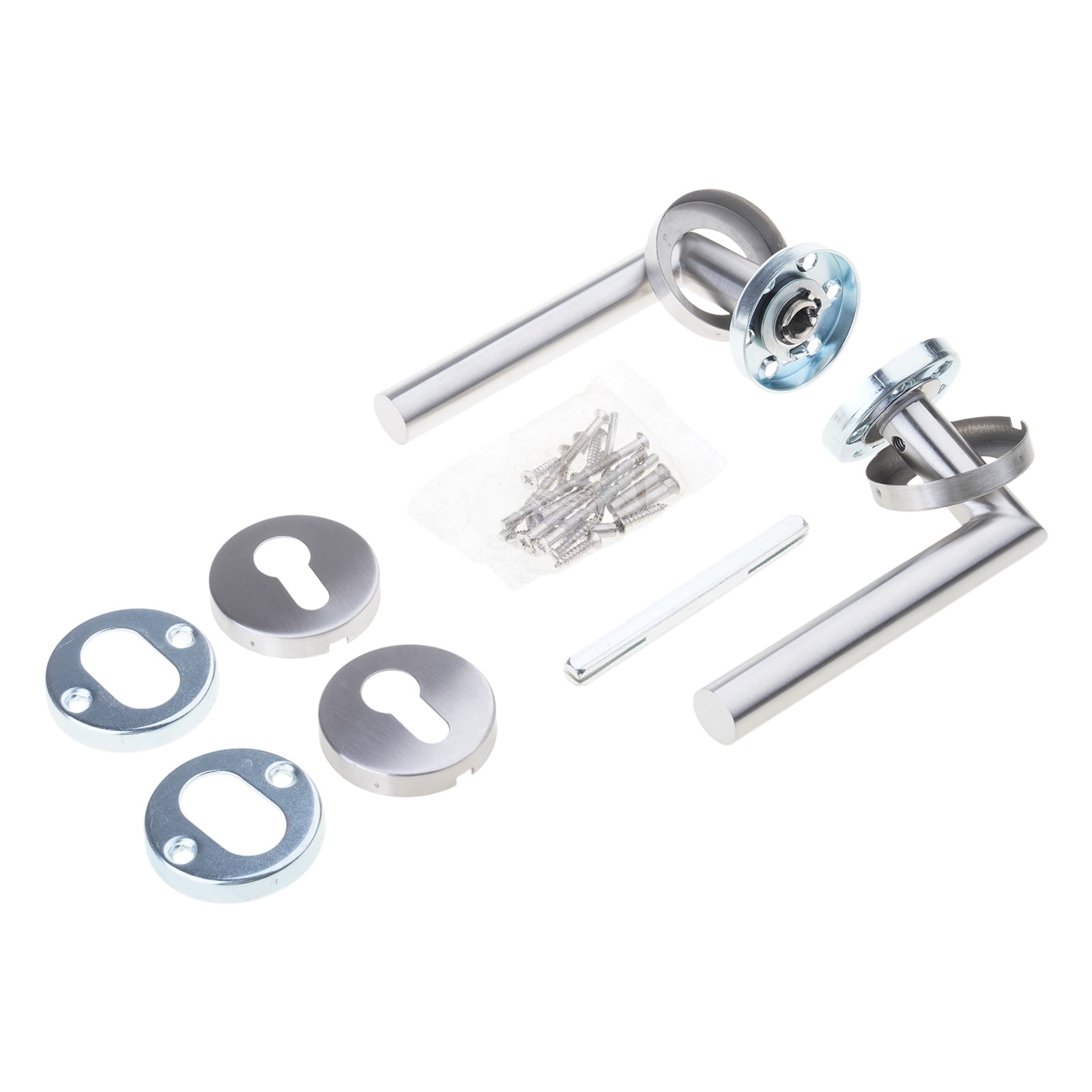 UNTERING Door Levers Lock Set Round Handle with T Designs Steel Angles ...