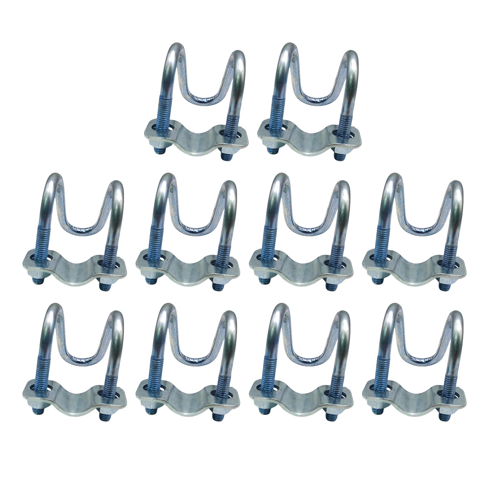 UNTERING Fixture 10Pcs Crosses Pipe Clamp Double Screw Bolts Horizontal ...