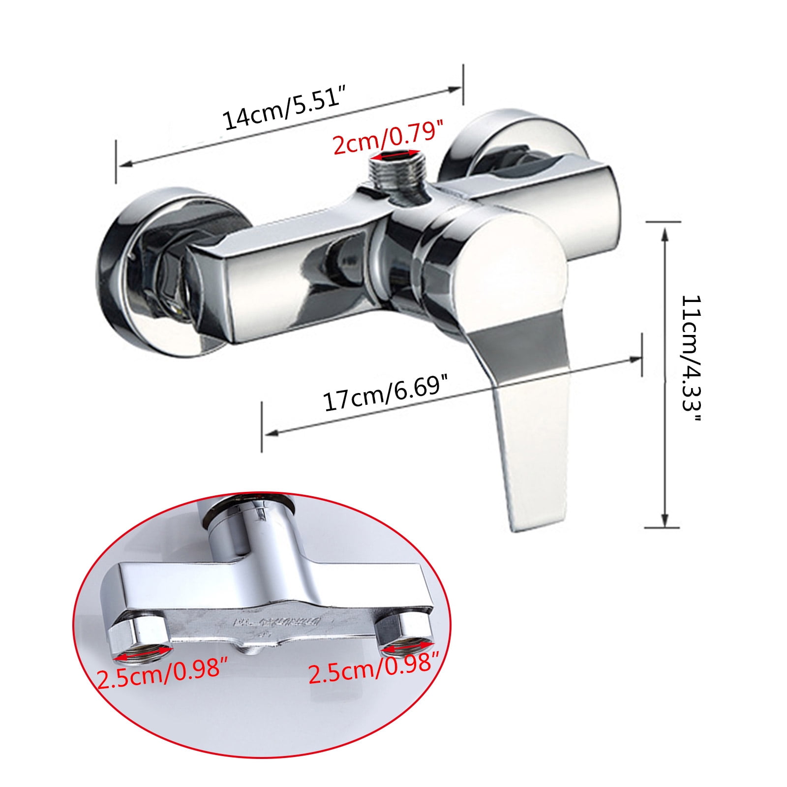 UNTERING Home Hot and Cold Water Mix Bath Shower Mixing Control Wall ...