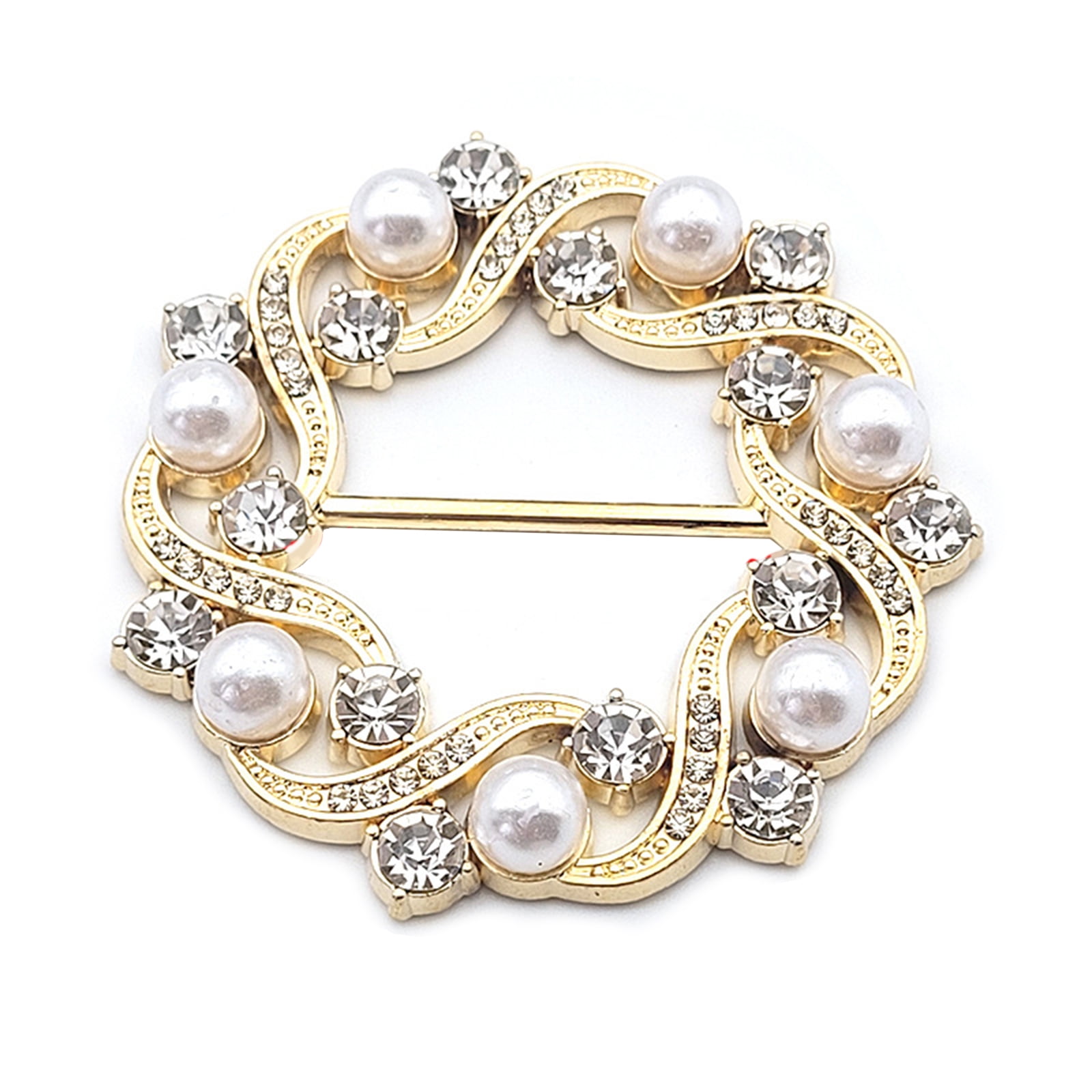 UNTERING Knot Button Scarf Clip T-Shirt Clip Women Round T-Shirt Tie ...